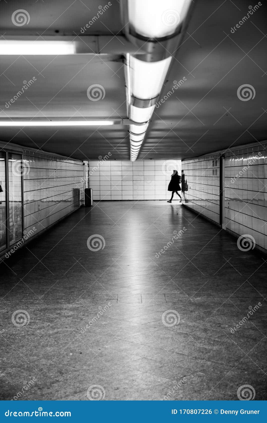 A Pedestrian Underpass in a City Stock Photo - Image of human, bright ...