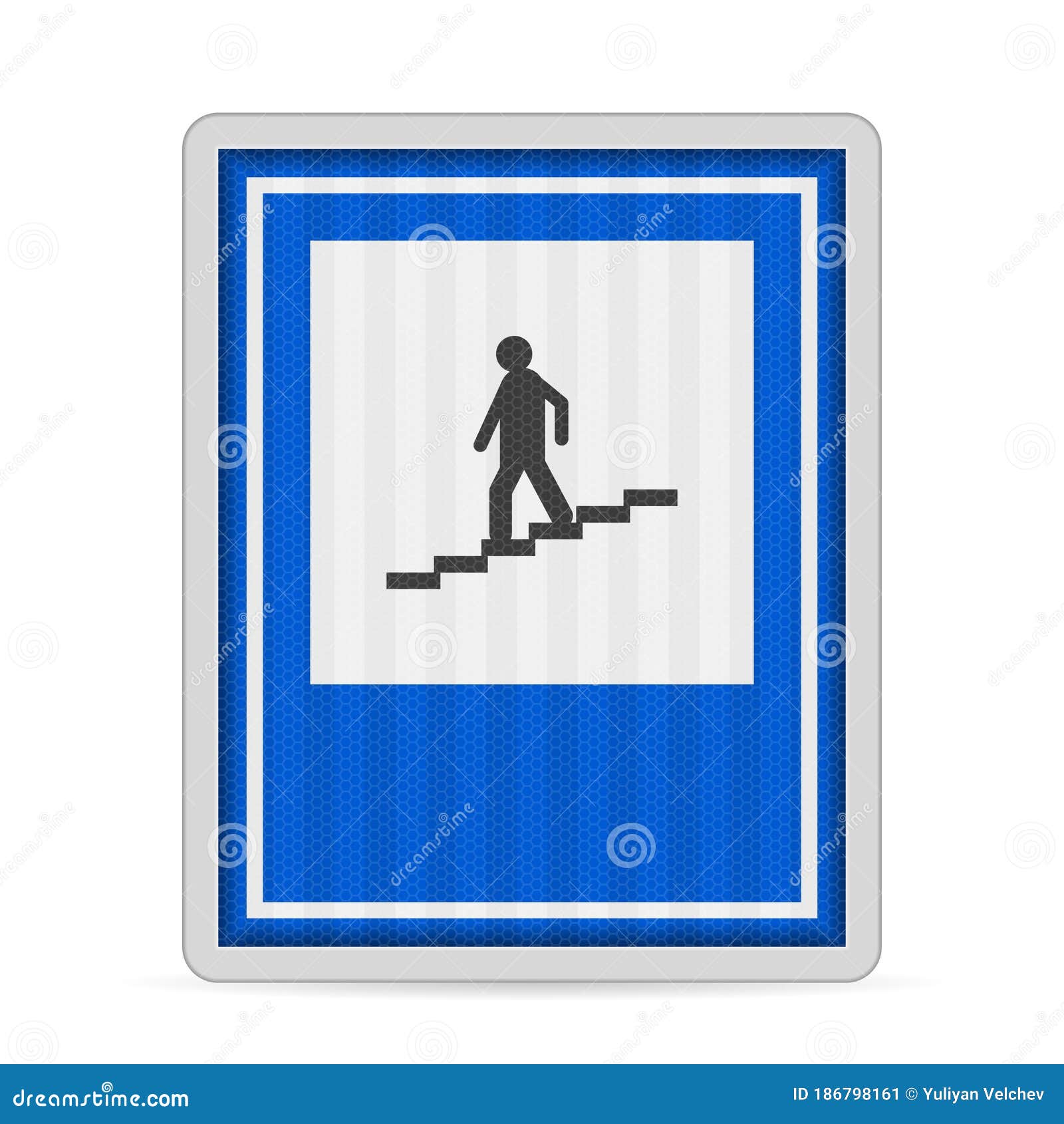 Pedestrian Underpass or Overpass Road Sign Stock Vector - Illustration ...