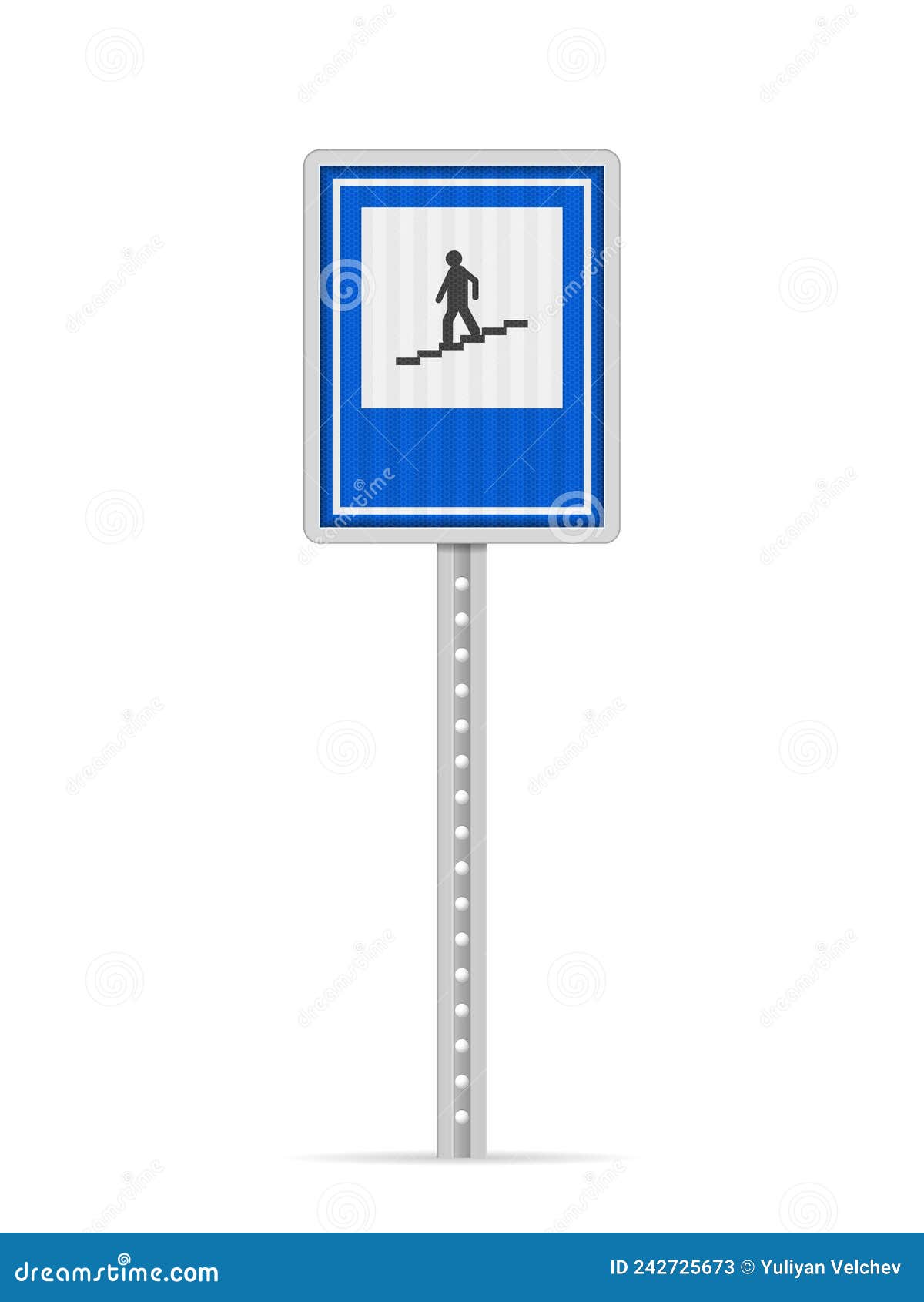 Pedestrian Underpass or Overpass Road Sign Stock Vector - Illustration ...