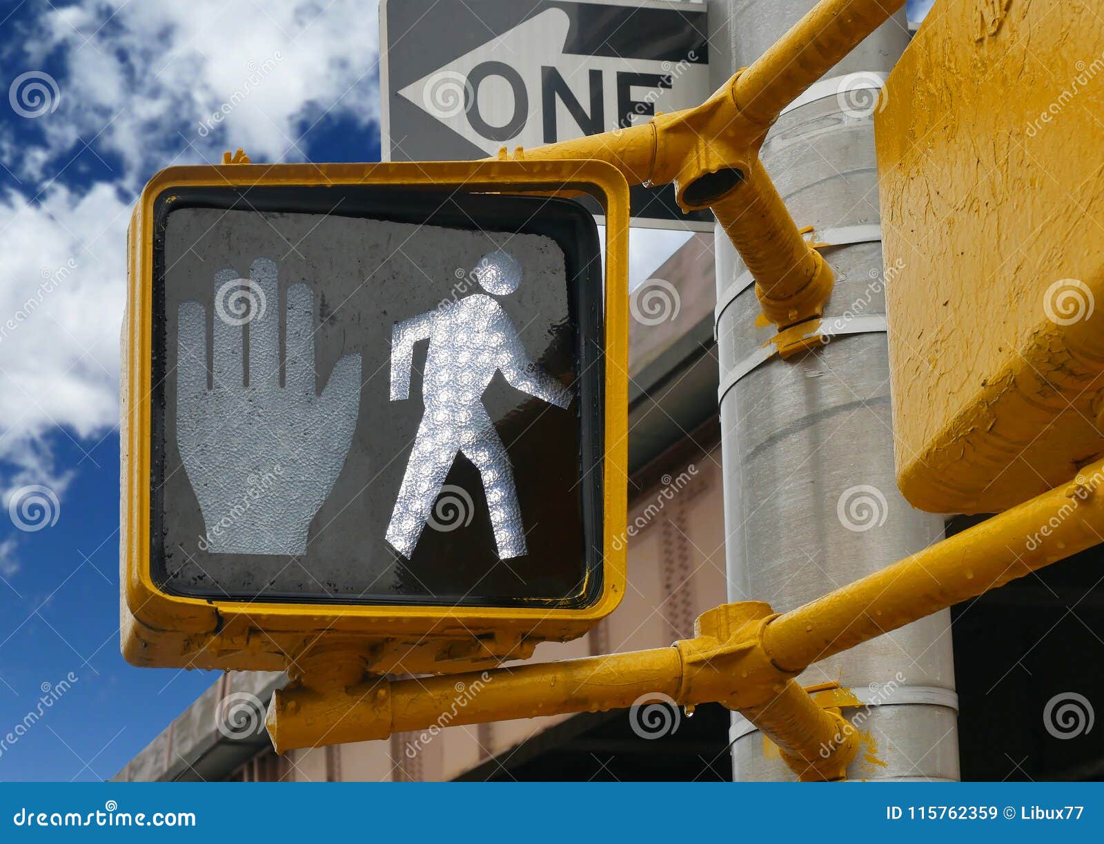 Pedestrian Walking Sign Traffic Light Stock Image - Image of sign, city ...
