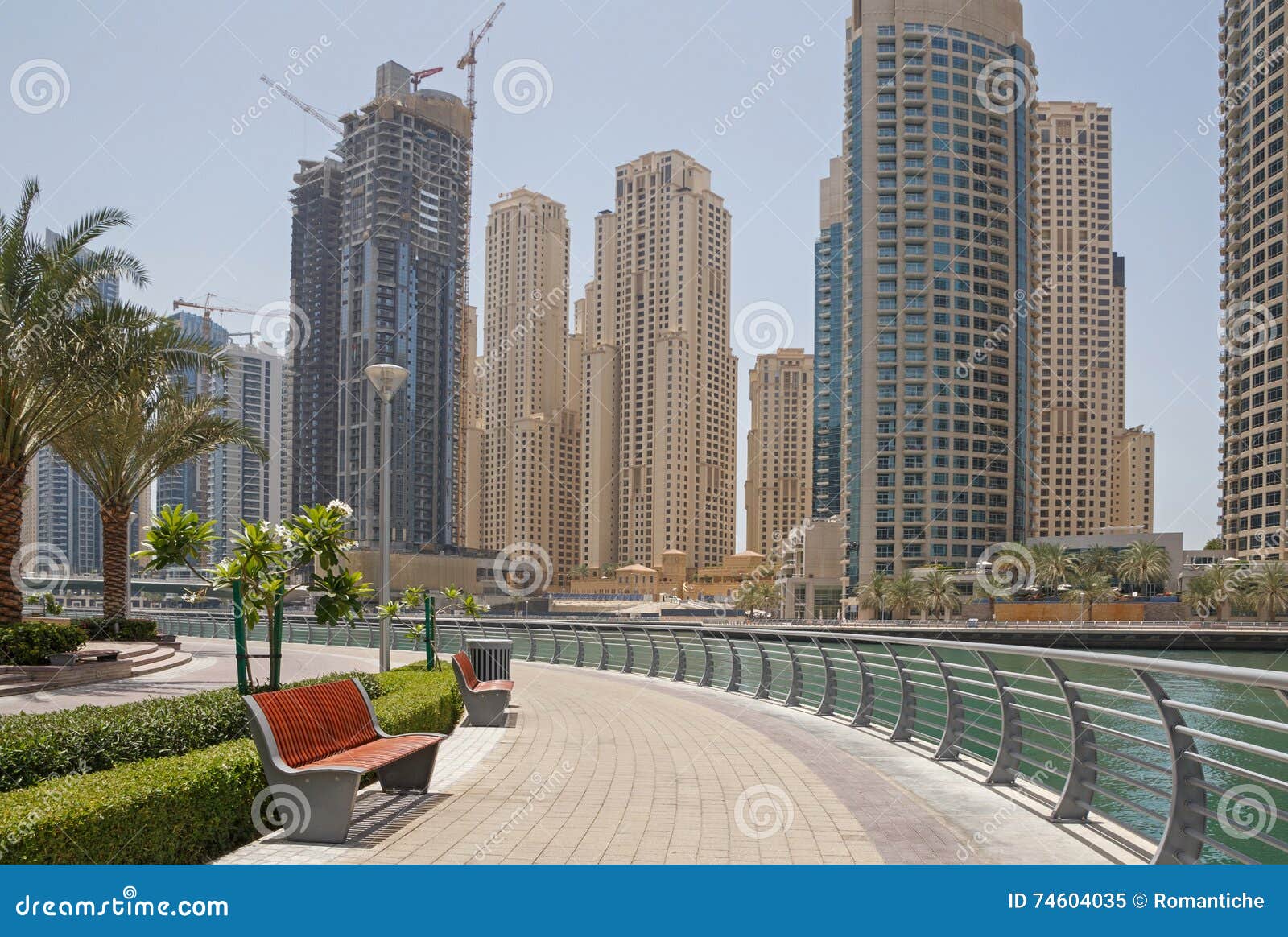 Pedestrian Walkway in Dubai Stock Image - Image of pedestrian ...