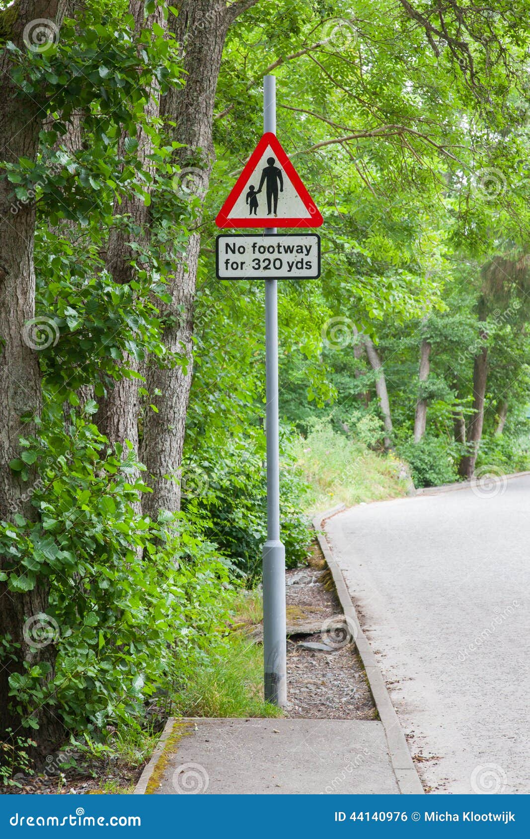 Pedestrian Walkway, No Footway Sign Stock Photo - Image of trail ...