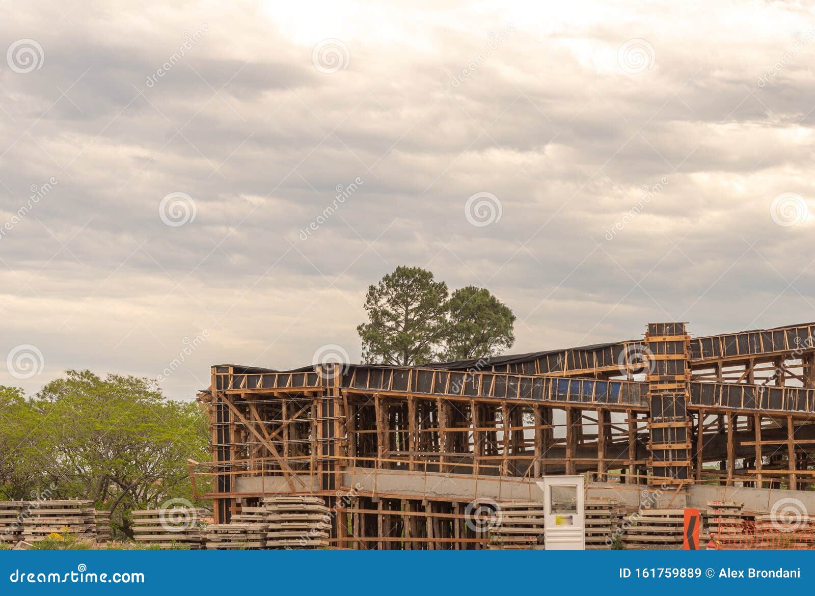 Pedestrian Walkway Over Highway Under Construction 0 Stock Image ...