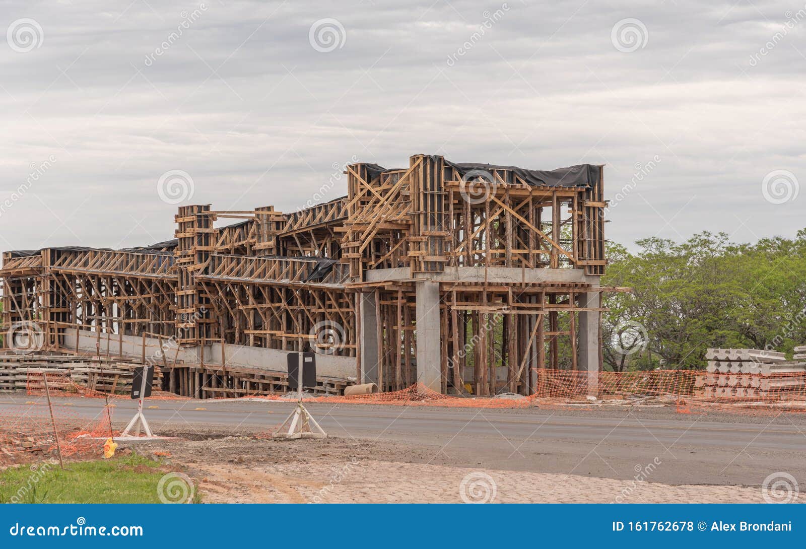 Pedestrian Walkway Over Highway Under Construction 08 Stock Photo ...