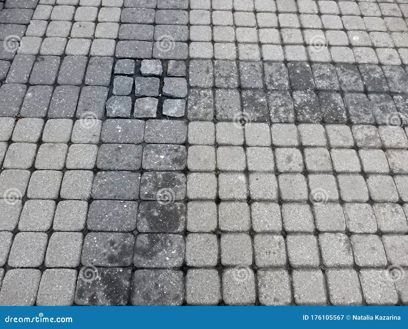 A Pedestrian Walkway Paved with Multi-colored and Different-sized Tiles ...