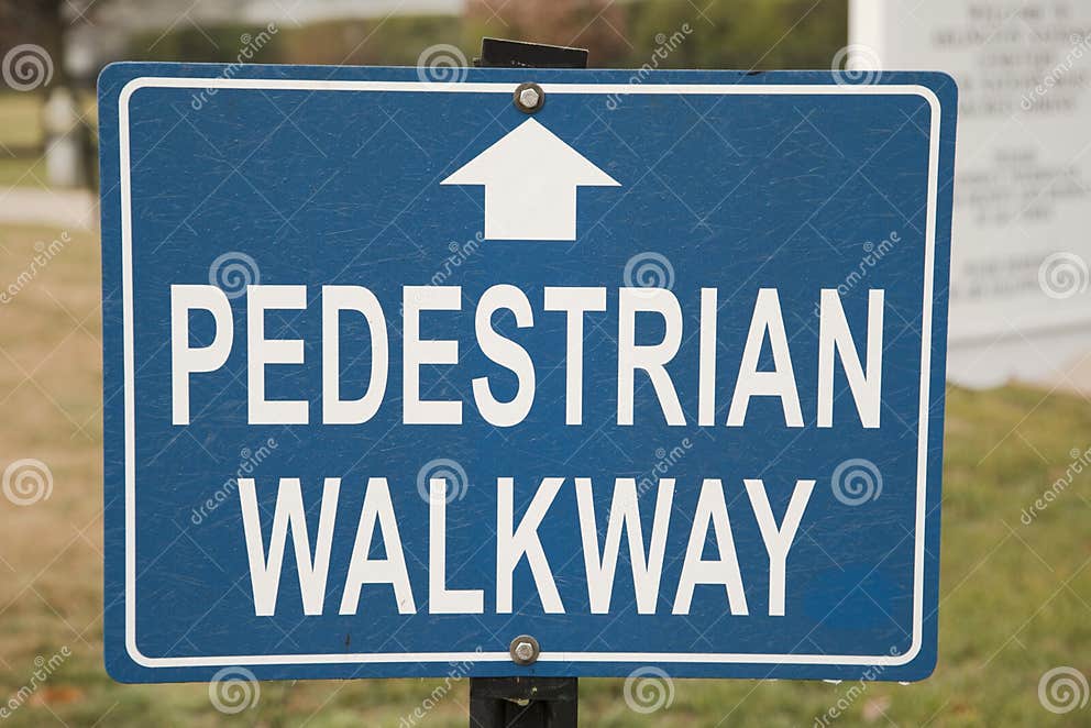 Pedestrian Walkway Sign stock photo. Image of sidewalk - 87691314