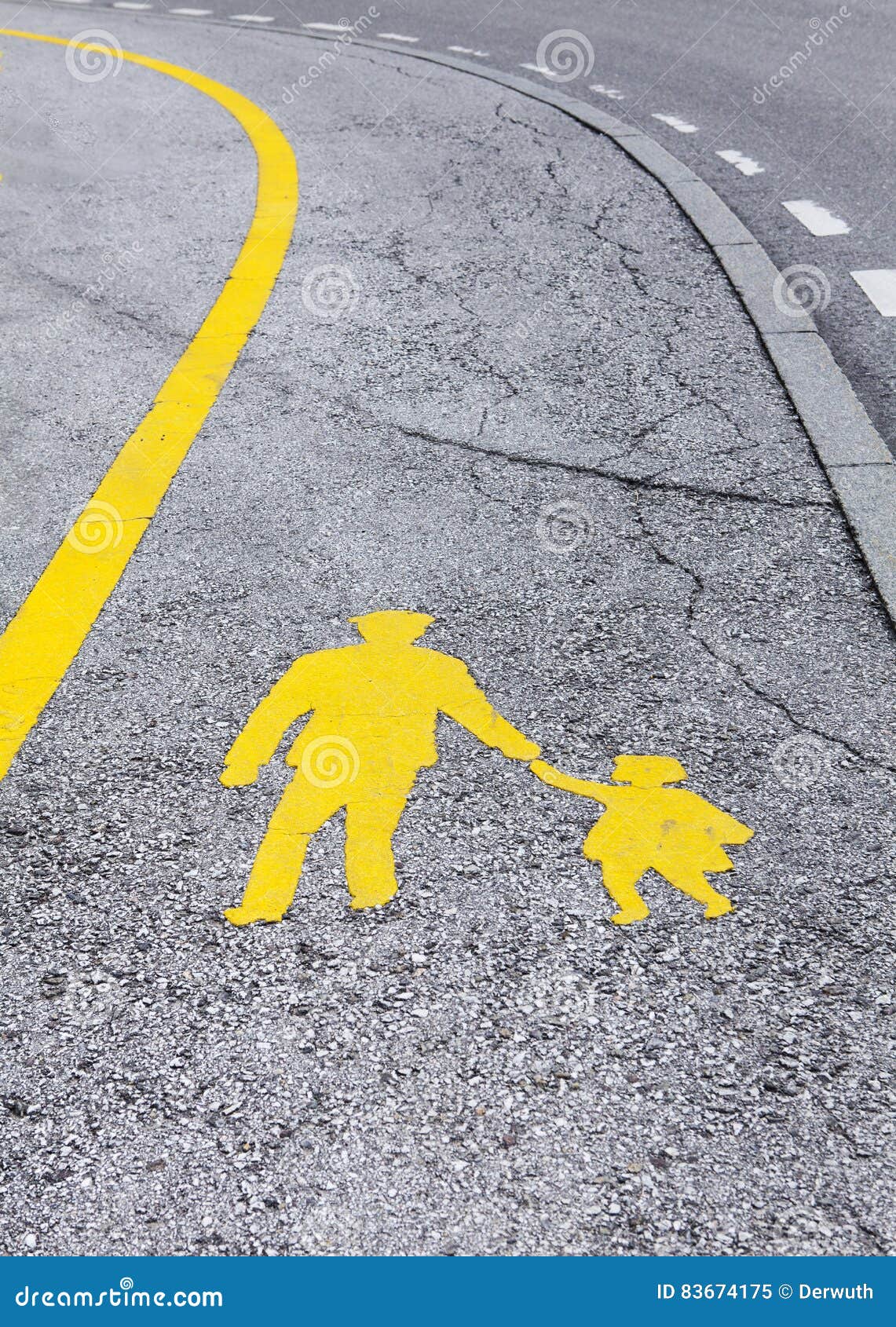Pedestrian yellow sign stock image. Image of human, walk - 83674175