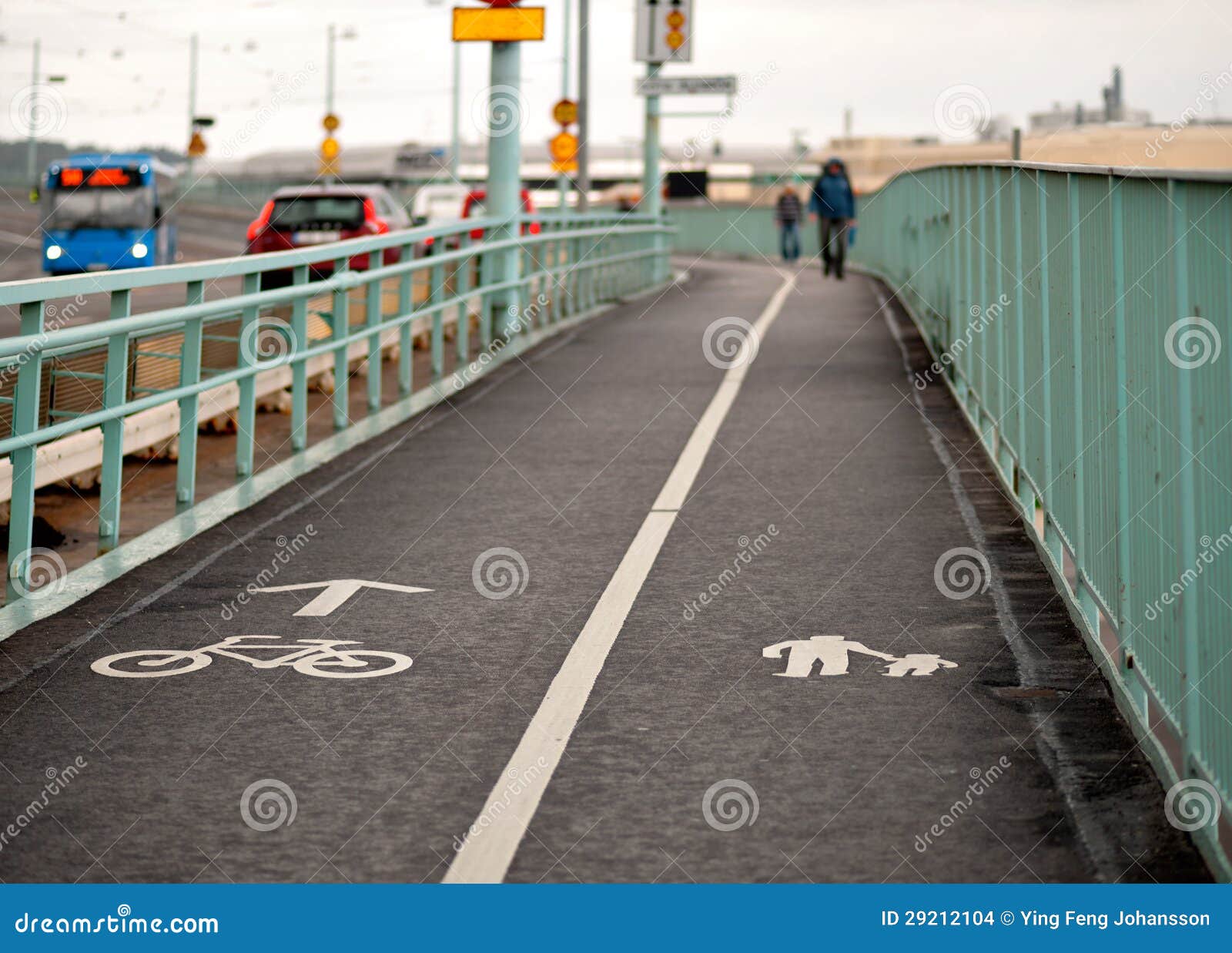 Pedestrians on bridge stock photo. Image of blur, walkway - 29212104