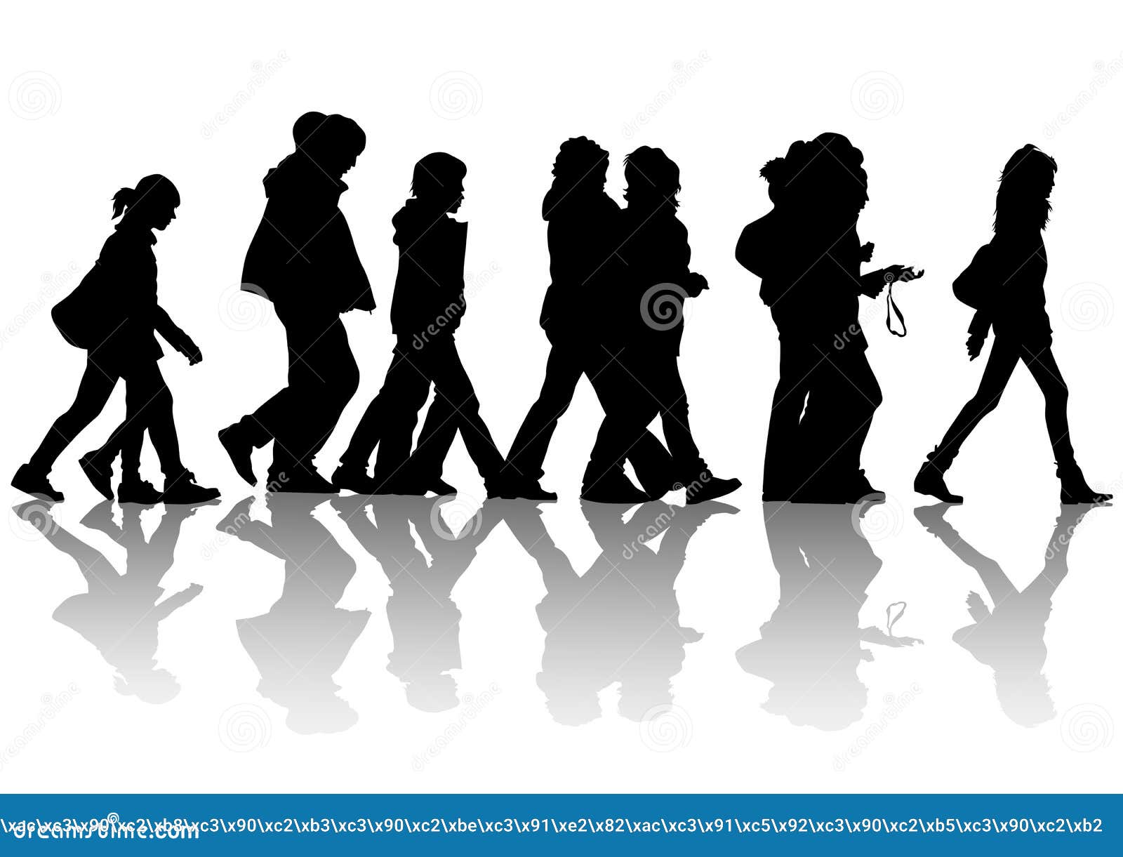 Pedestrians on street stock vector. Illustration of walking - 14245289
