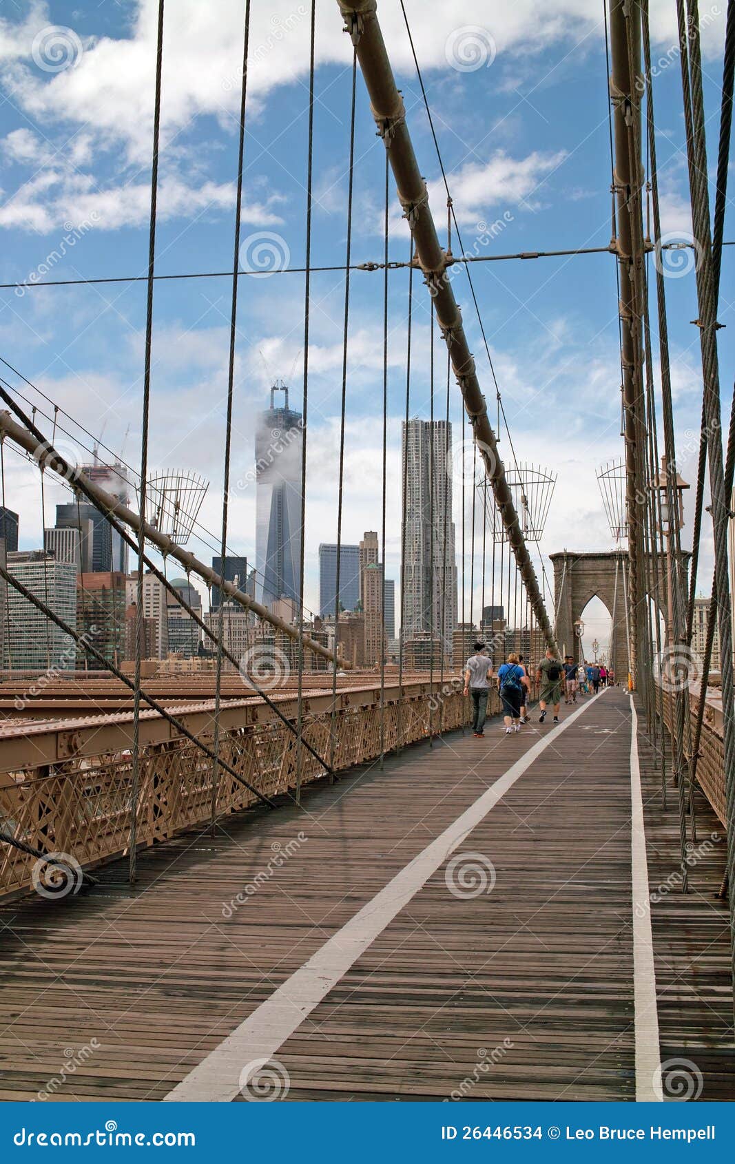 Pedestrian Walkway on Brooklyn Bridge New York USA Editorial Stock ...