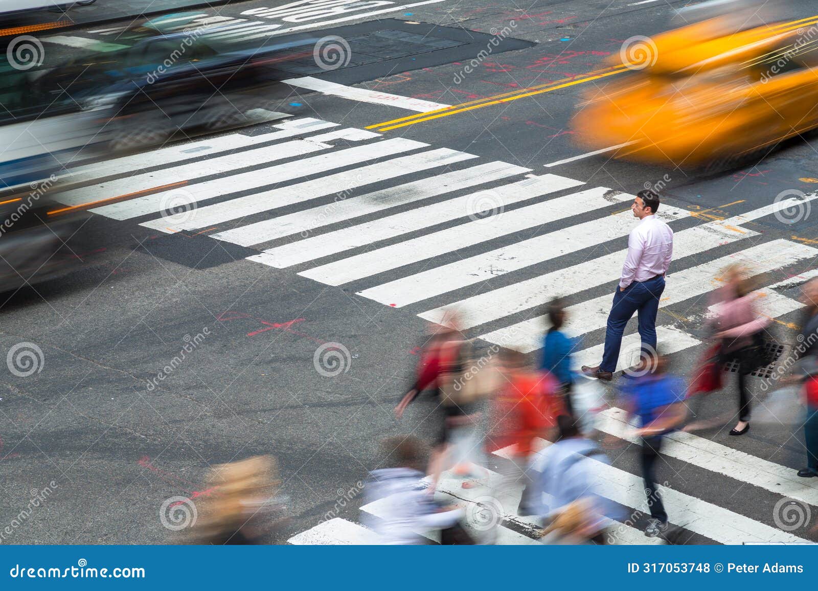 Pedestrians and Yellow Taxi Cabs on Pedestrian Crossing, Central ... Pedestrians and Yellow Taxi Cabs on Pedestrian Crossing, Central ...