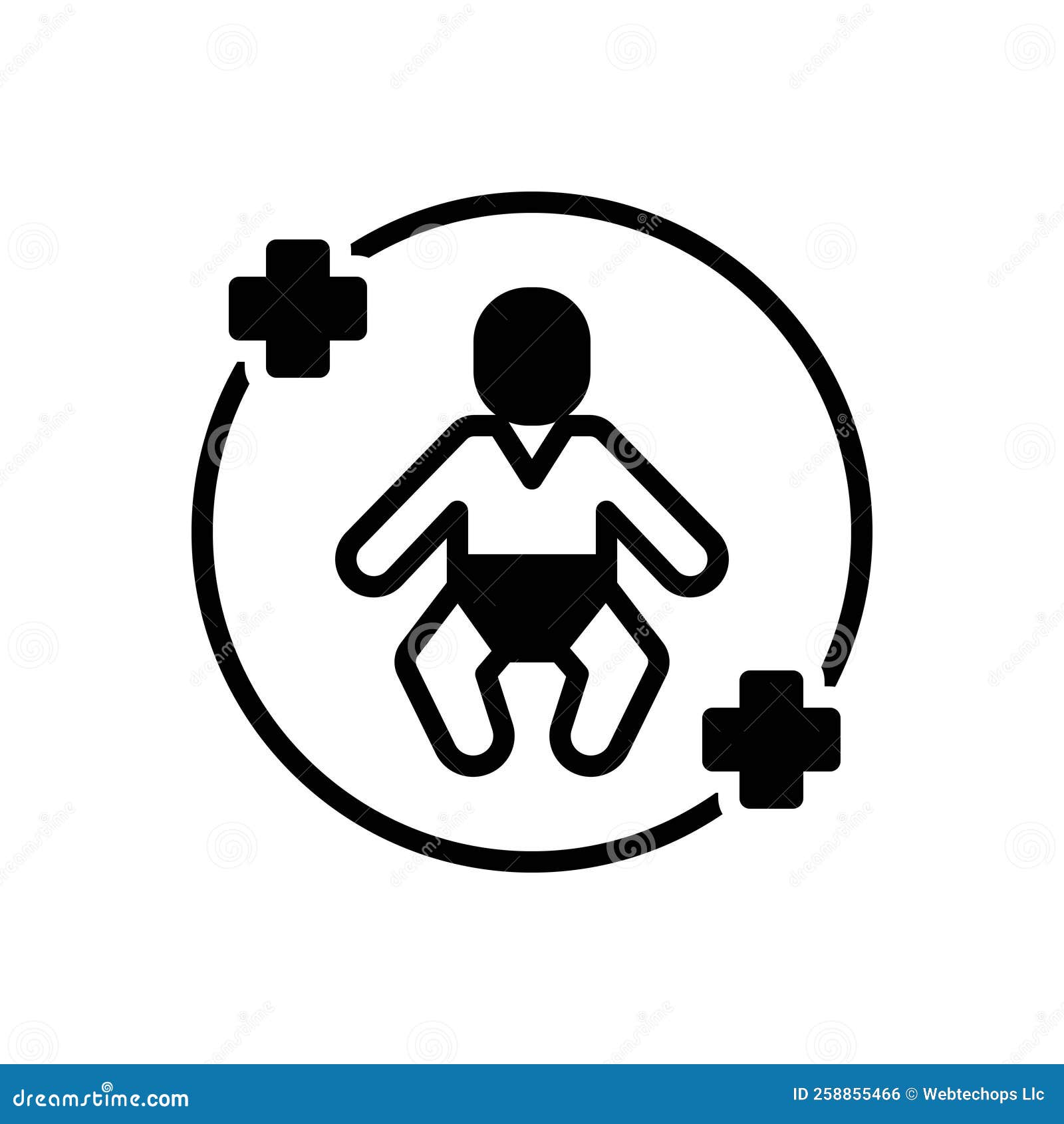Black Solid Icon for Pediatric, Doctor and Baby Stock Vector ...