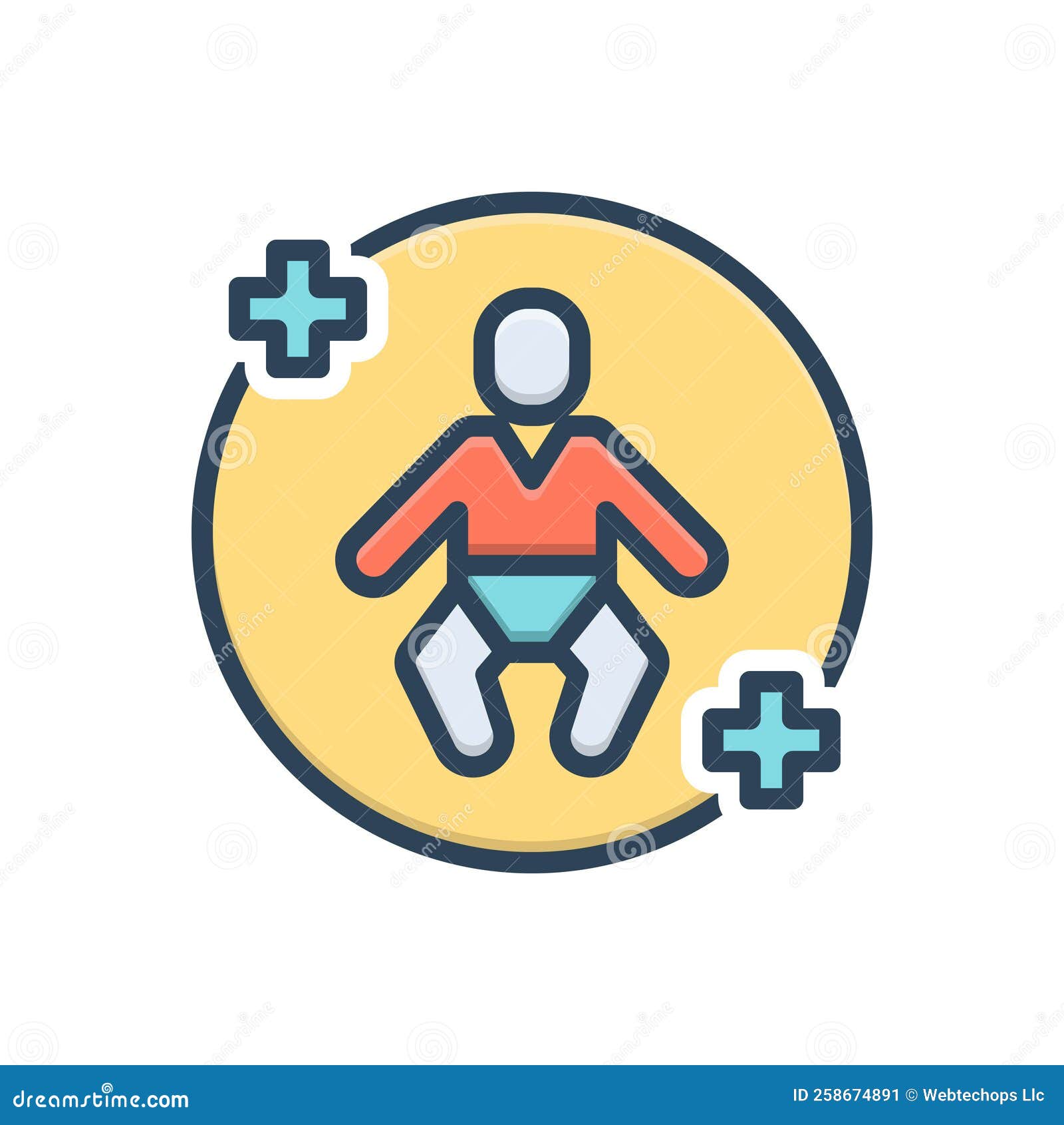 Color Illustration Icon for Pediatric, Doctor and Baby Stock Vector ...