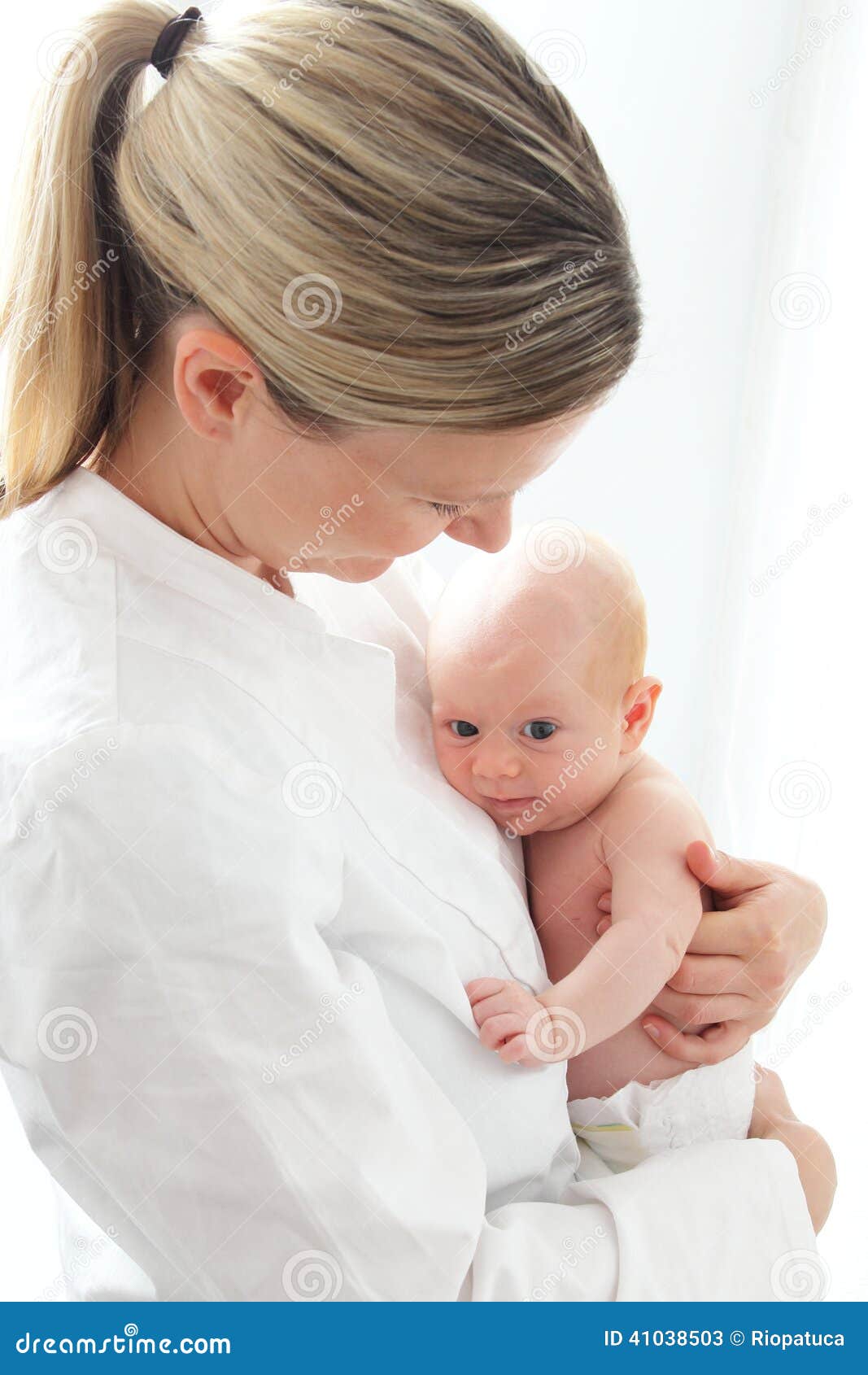 Pediatric Nurse with Newborn Stock Image - Image of maternity, holding ...