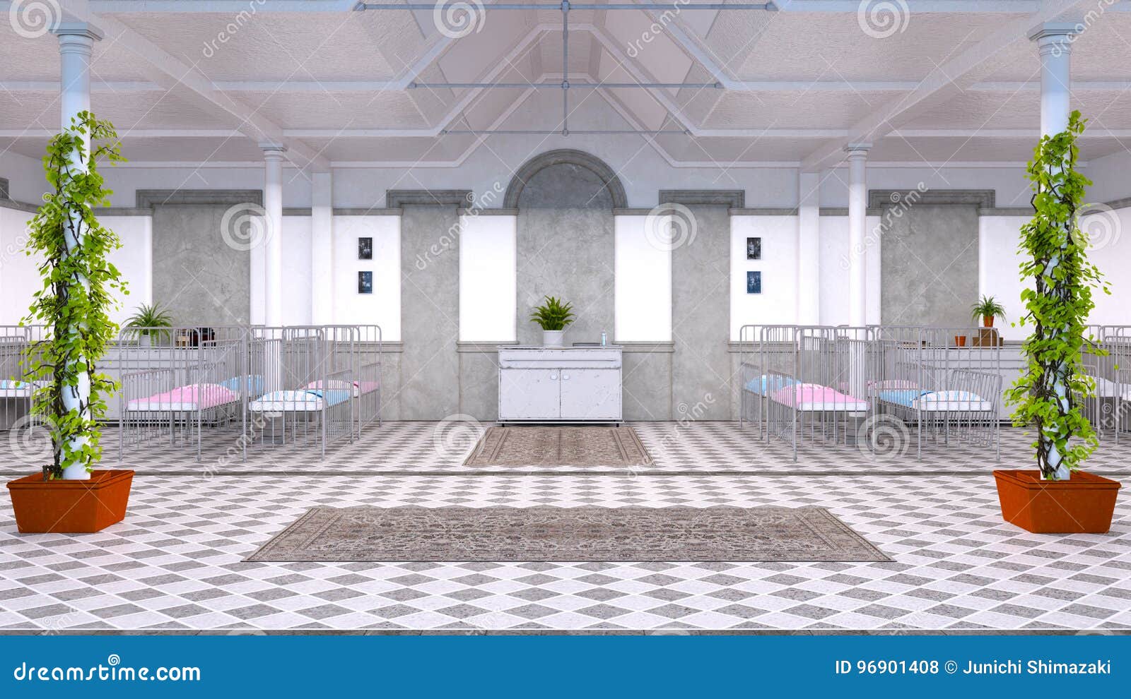 Pediatric ward stock illustration. Illustration of indoor - 96901408