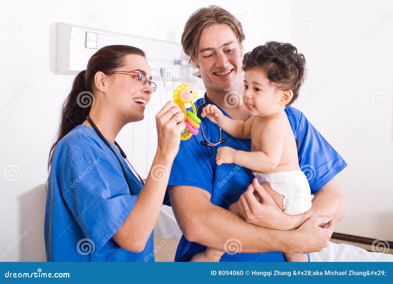 Pediatrician and Baby Patient Stock Photo - Image of cute, doctor: 8094060