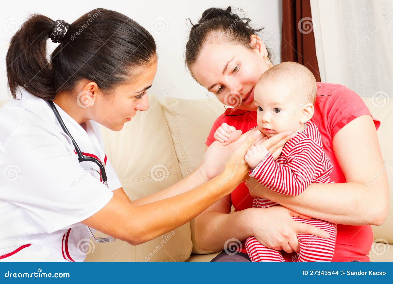 Pediatrician Checking a Baby Stock Photo - Image of care, lymph: 27343544