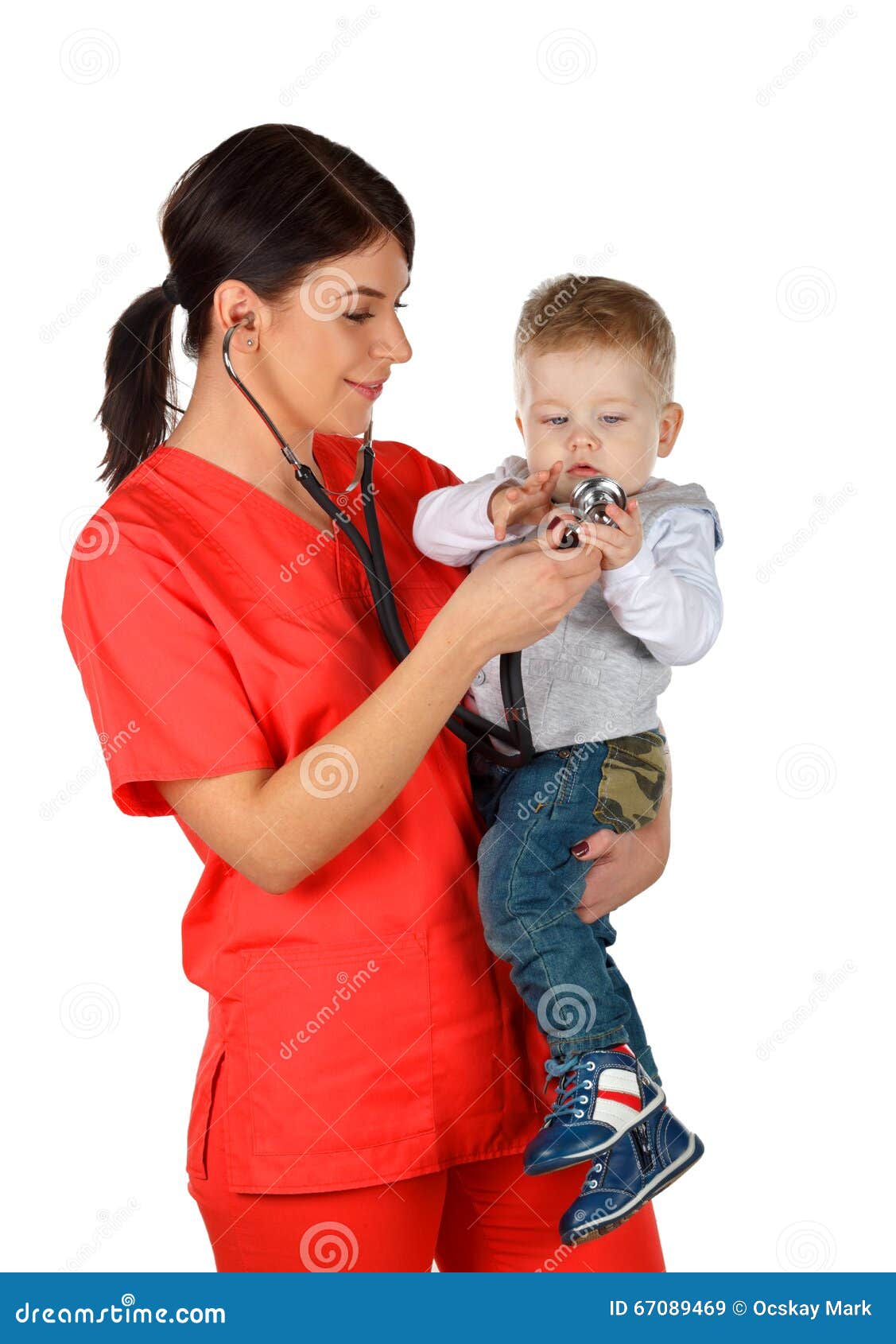 Pediatrician and child stock image. Image of influenza - 67089469