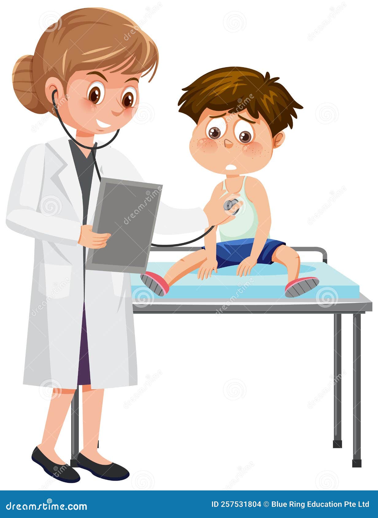 Pediatrician Doctor Examining Boy Stock Vector - Illustration of ...