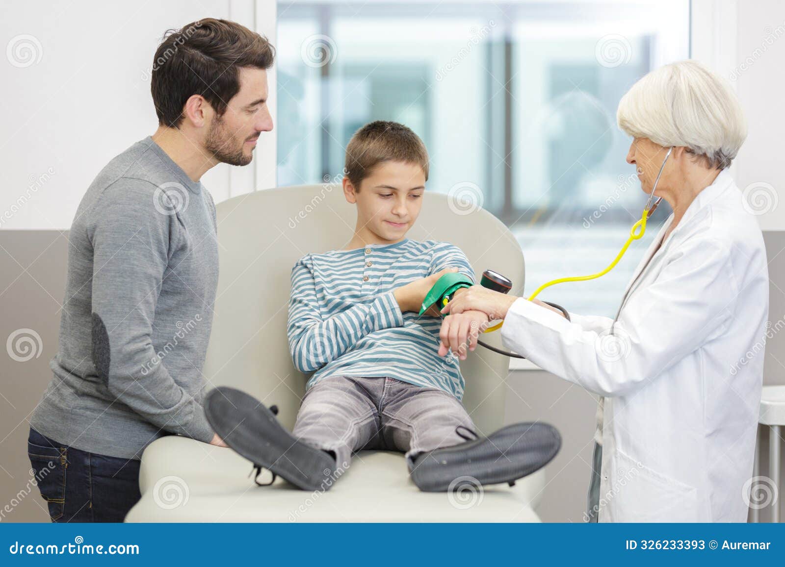 Pediatrician with Little Boy Checking Blood Pressure Stock Image ...
