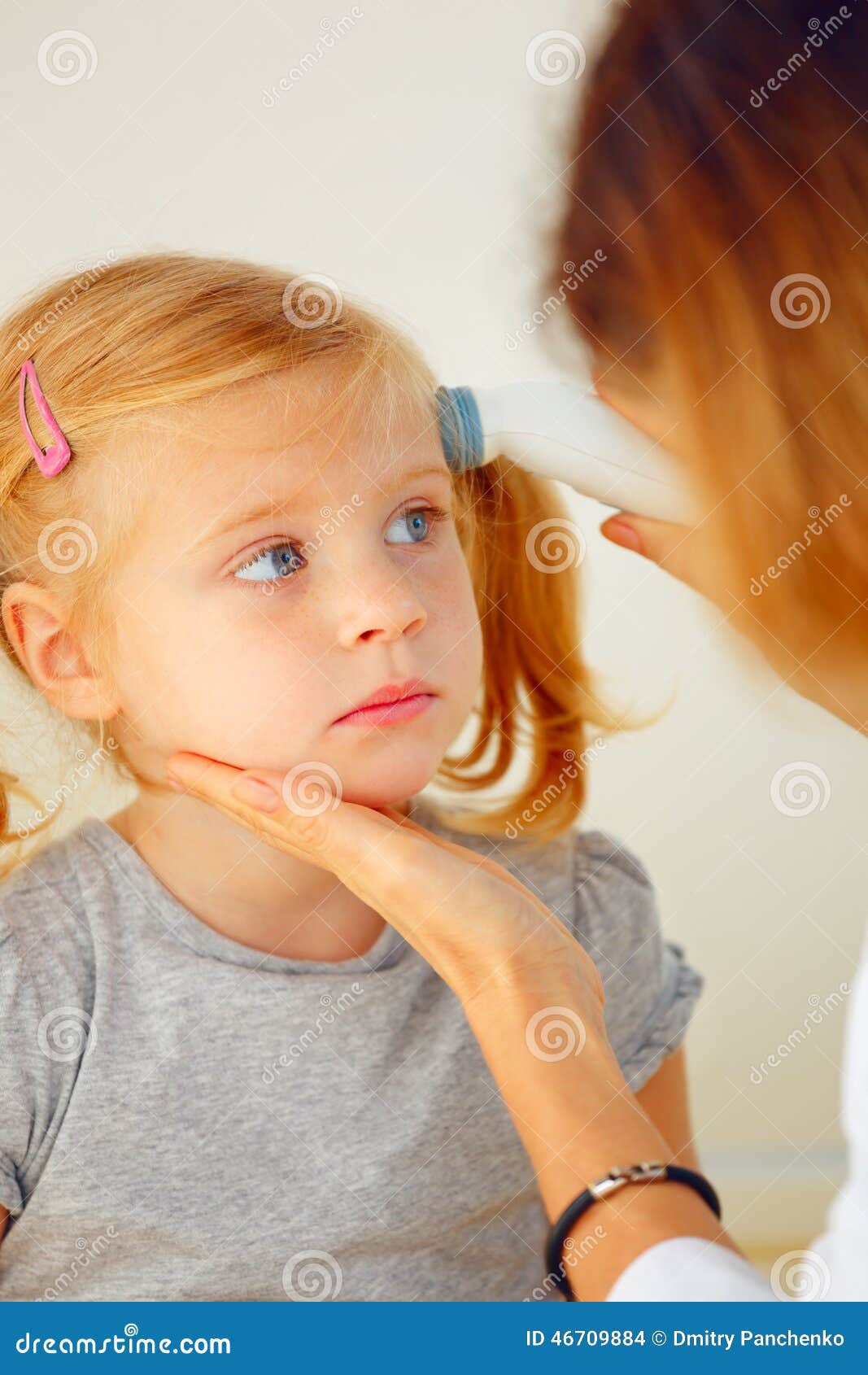 Pediatrician Taking Temperature Stock Photo - Image of care, clinic ...