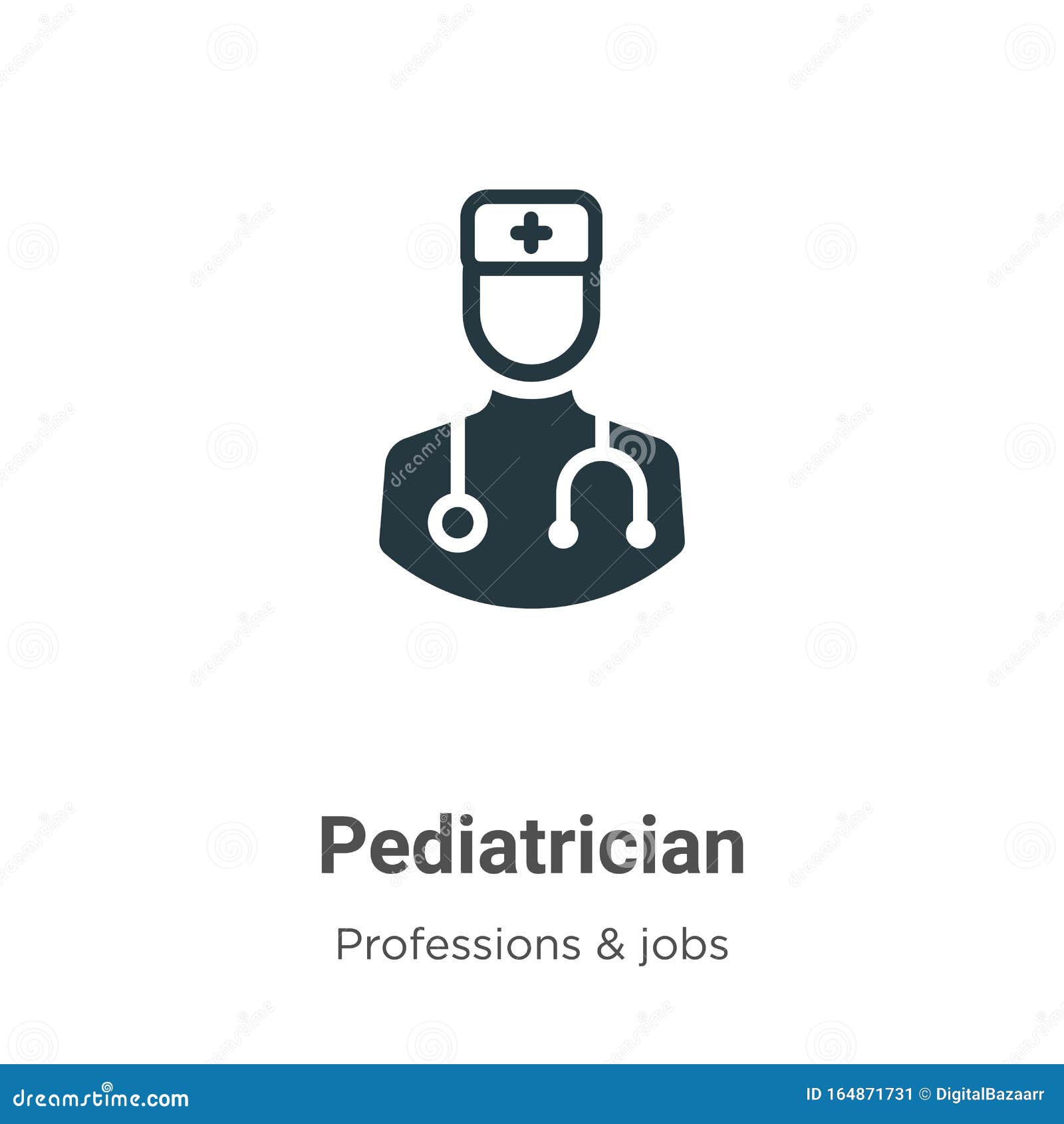 Pediatrician Vector Icon on White Background. Flat Vector Pediatrician ...