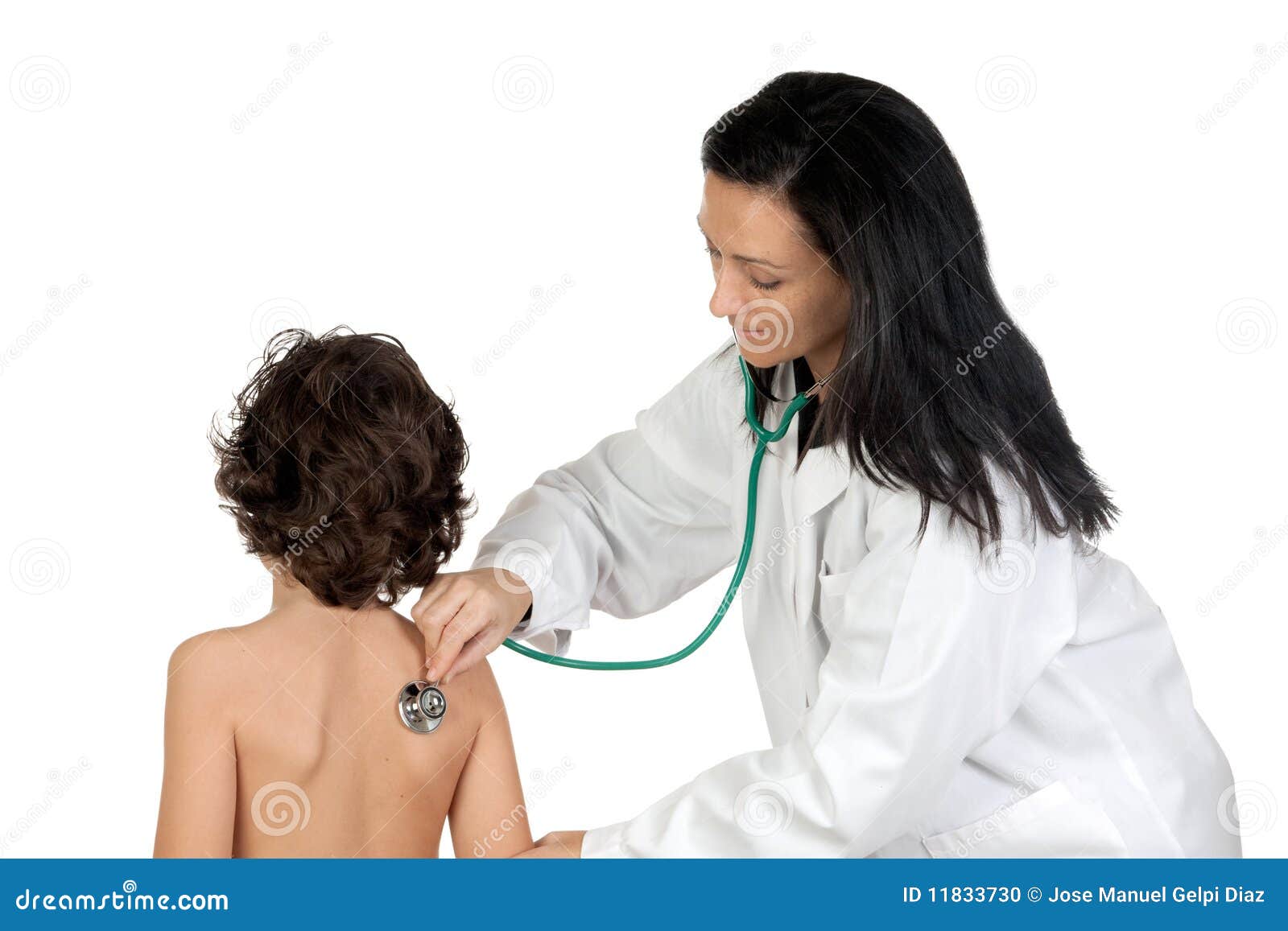 Pediatrician Woman Making a Checkup for Child Stock Photo - Image of ...