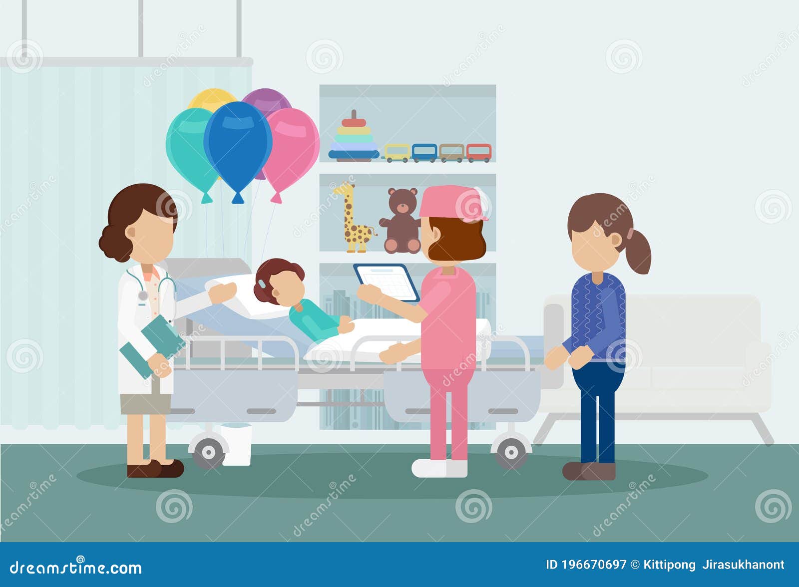 Pediatrics Ward Banner Cartoon Vector | CartoonDealer.com #197269733