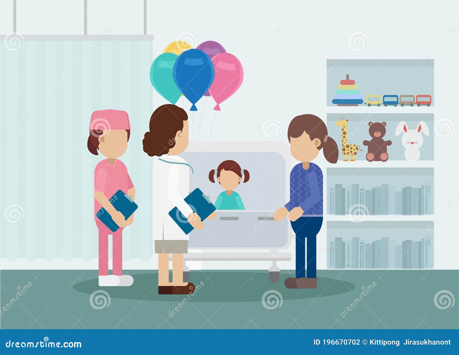 Pediatrics Ward with Doctor and Patient Stock Vector - Illustration of ...