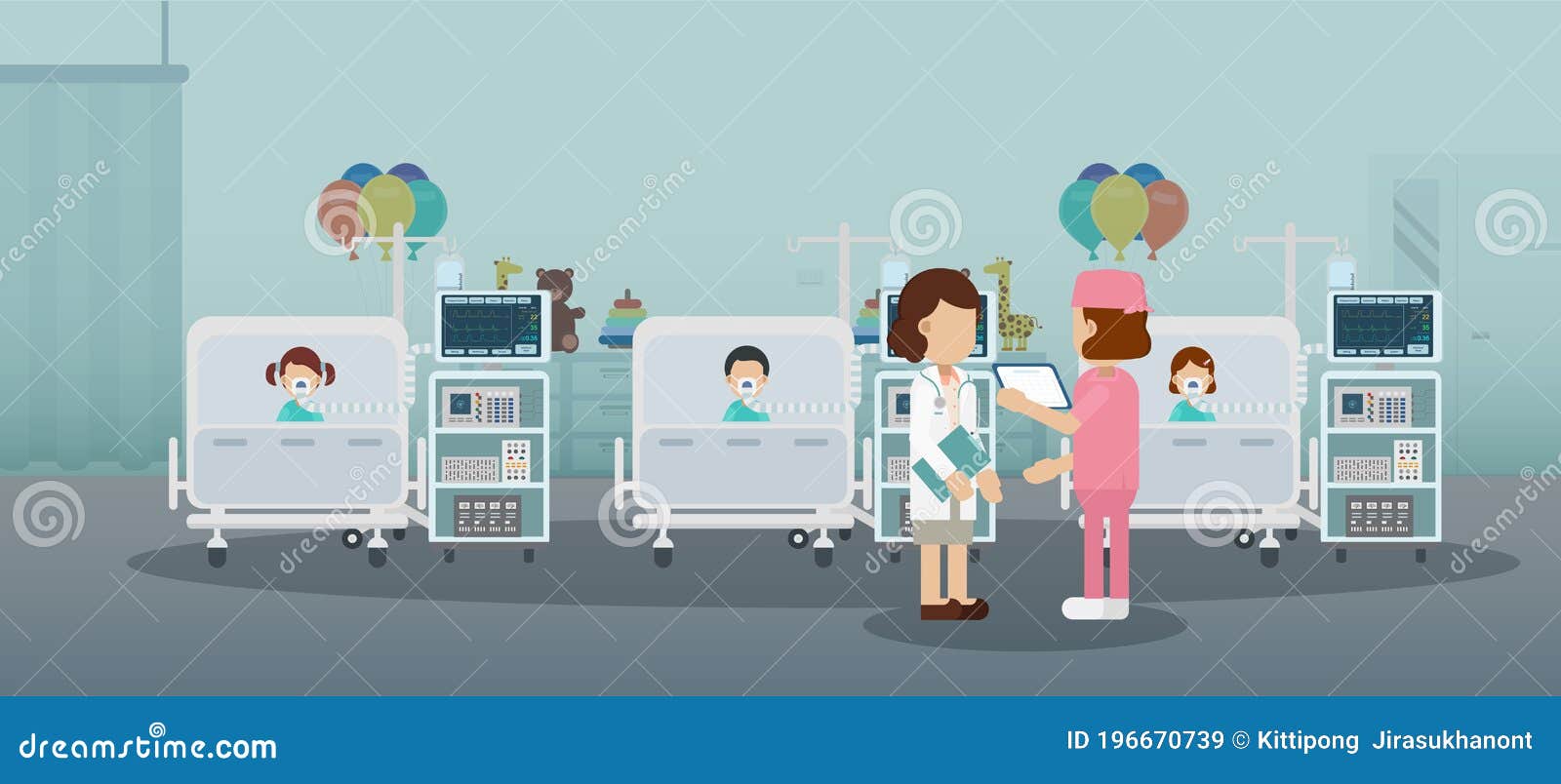 Pediatrics Ward Banner Cartoon Vector | CartoonDealer.com #197269733