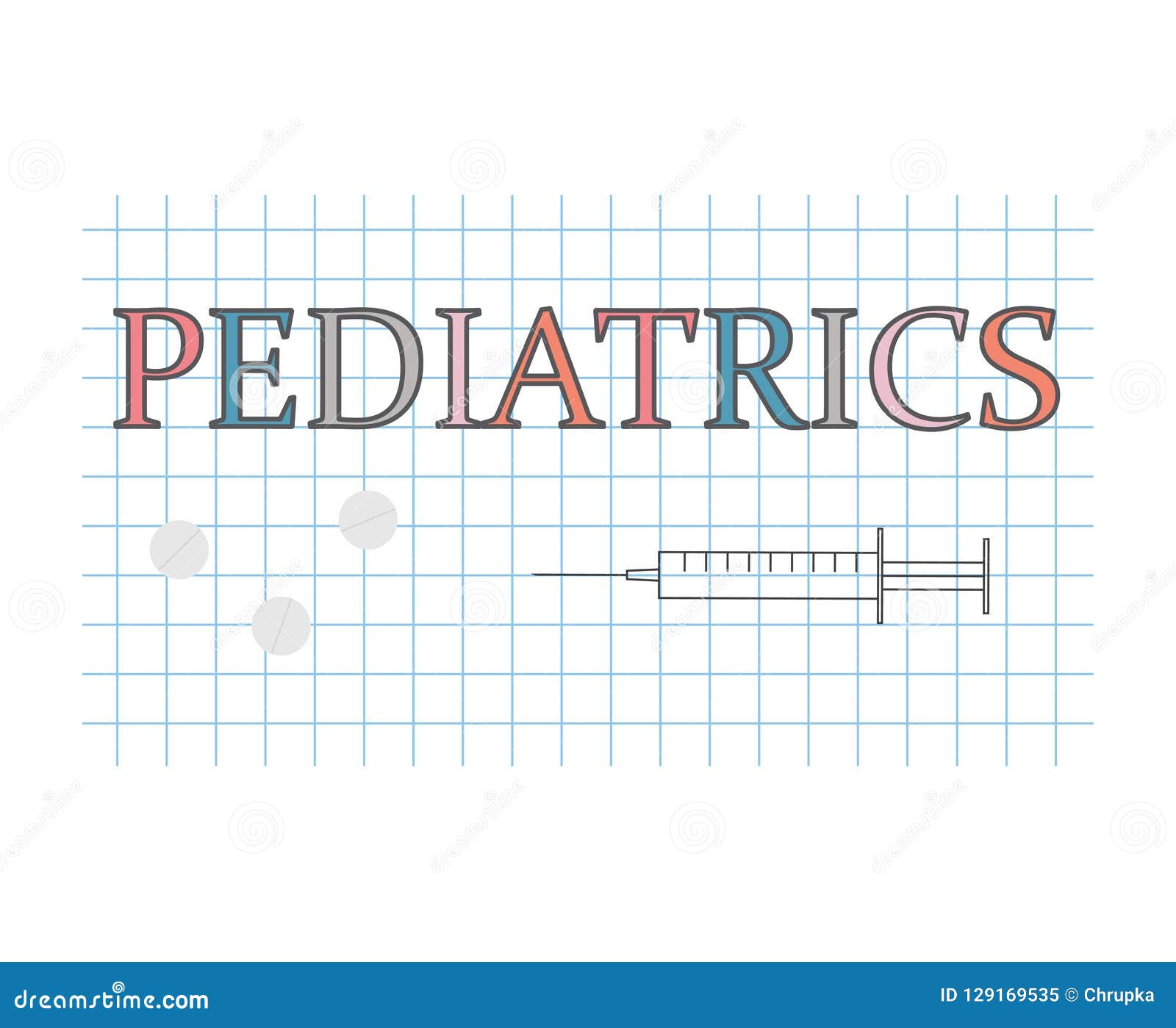 Pediatrics Word on Checkered Paper Sheet Stock Vector - Illustration of ...