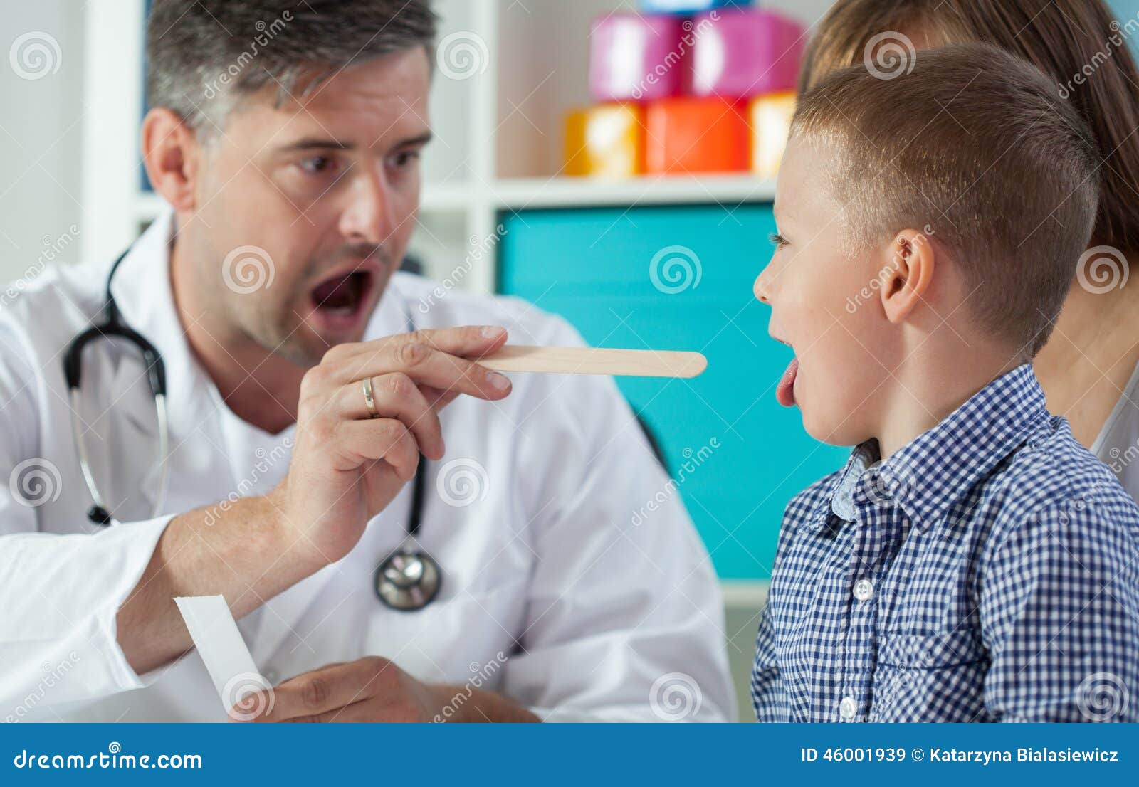 Pediatrist Examinate Boy S Throat Stock Image - Image of occupation ...