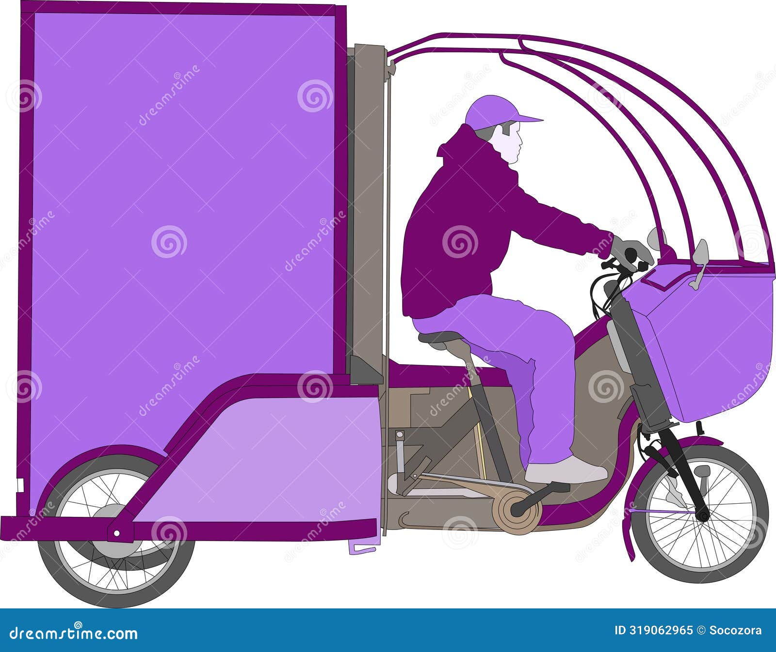 Pedicab Vector Illustration Stock Vector - Illustration of person ...