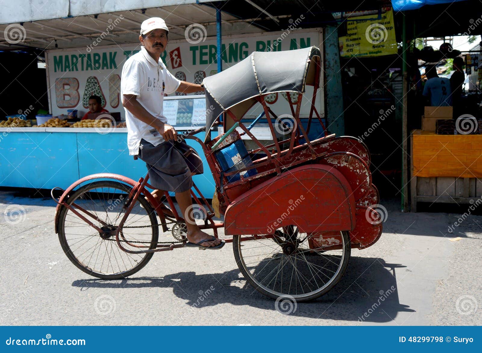 Pedicab editorial stock photo. Image of java, effective - 48299798