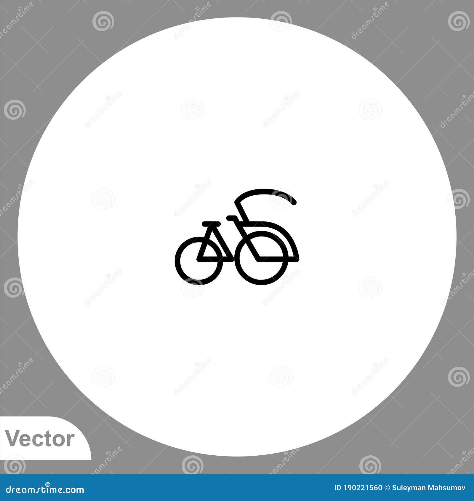 Pedicab Vector Icon Sign Symbol Stock Vector - Illustration of design ...