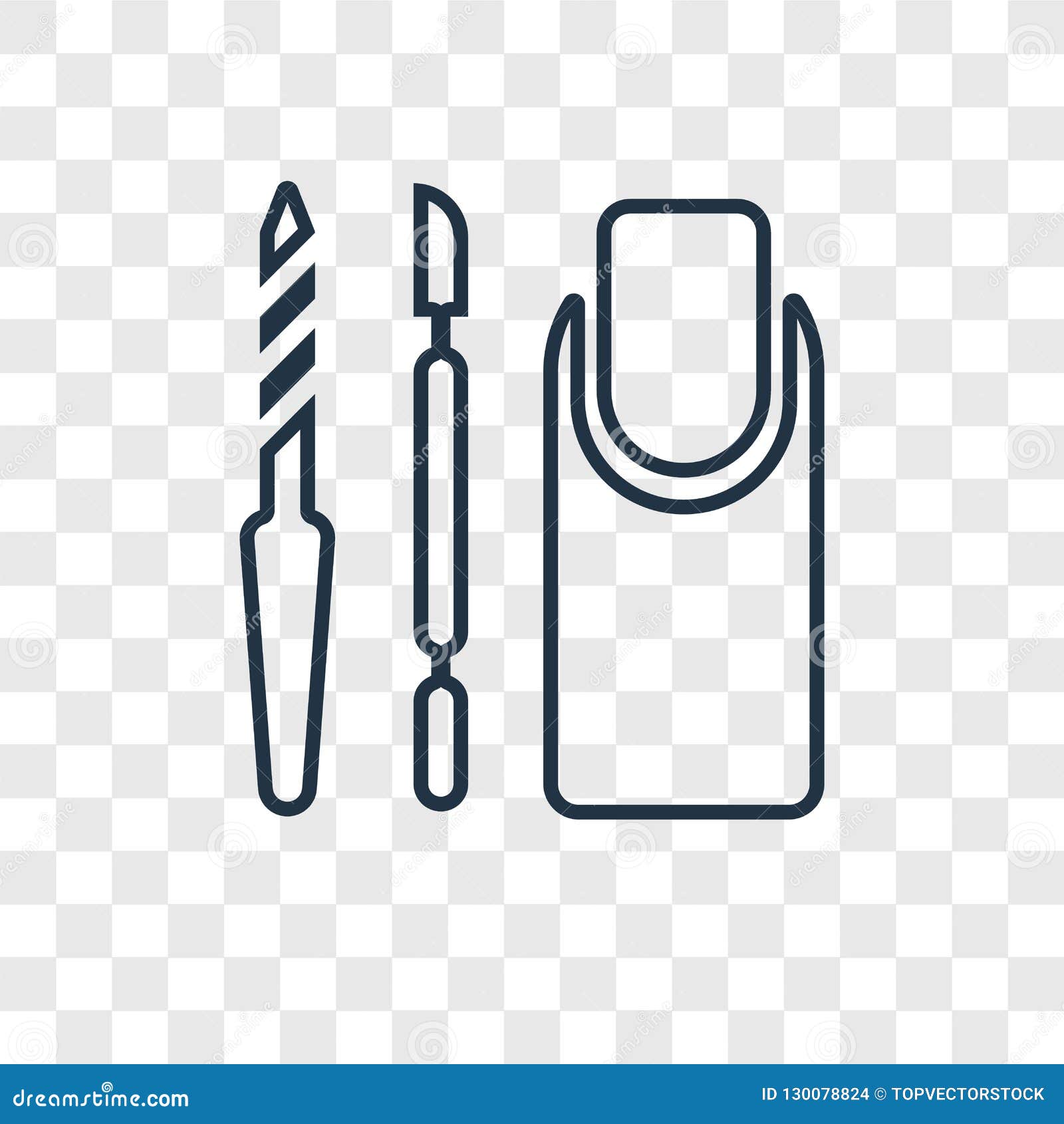 Pedicure Concept Vector Linear Icon Isolated on Transparent Back Stock ...