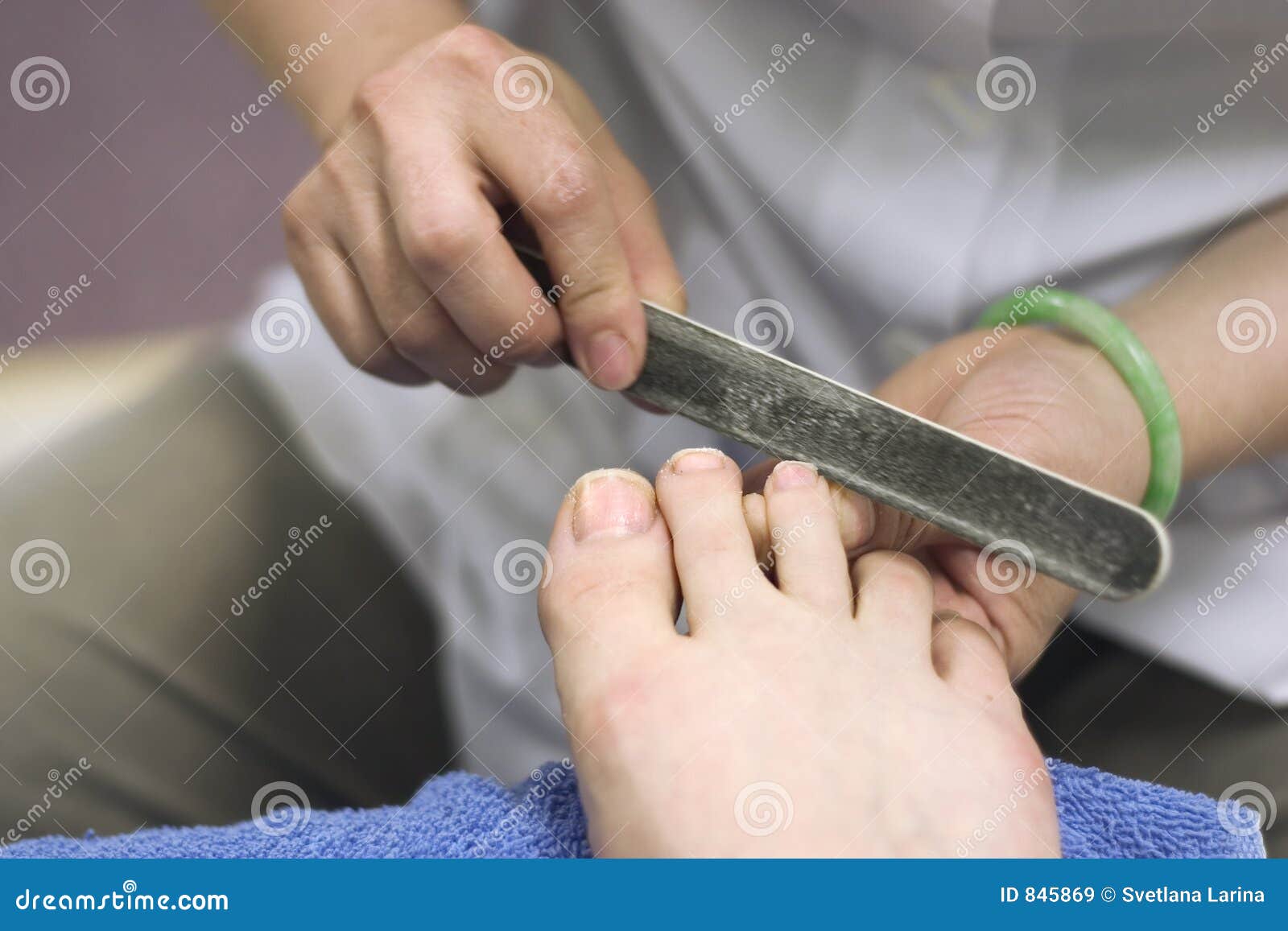 Pedicure (filing nails) stock image. Image of filing, nail - 845869