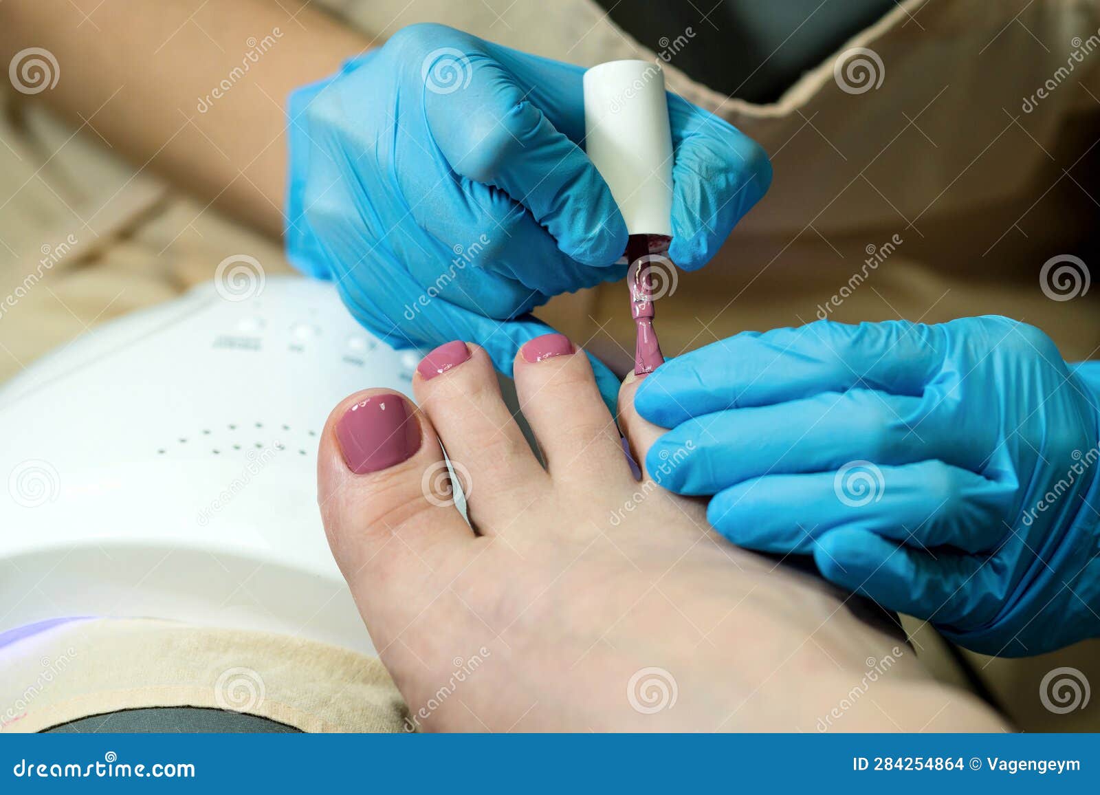 Pedicure. Gel Polish Coating Stock Photo - Image of customer, color ...