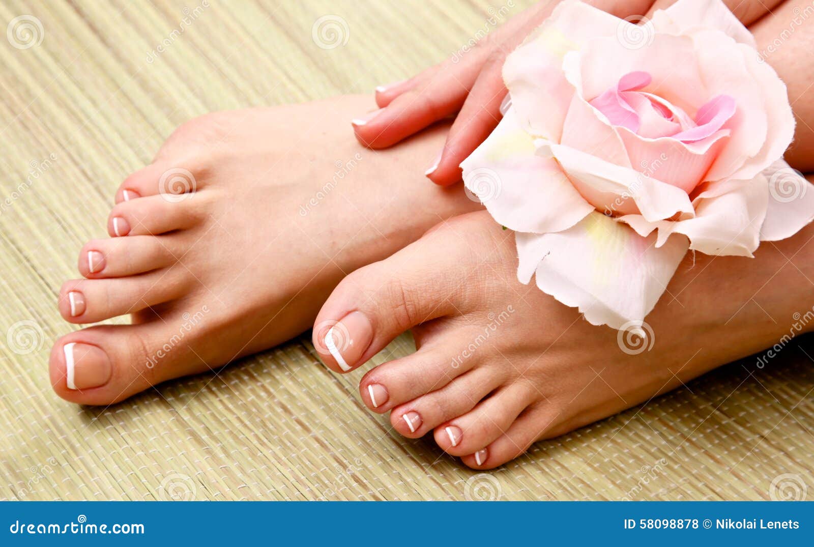 Pedicure on Legs and Beautiful Manicure on Hands Stock Photo - Image of ...