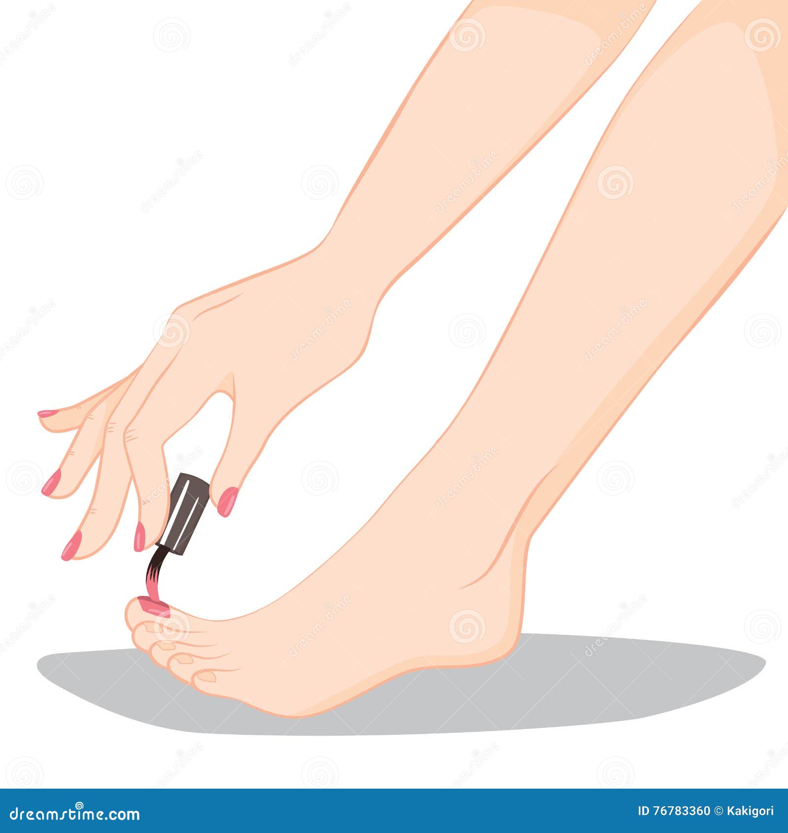 Pedicure Nail Painting stock vector. Illustration of close - 76783360