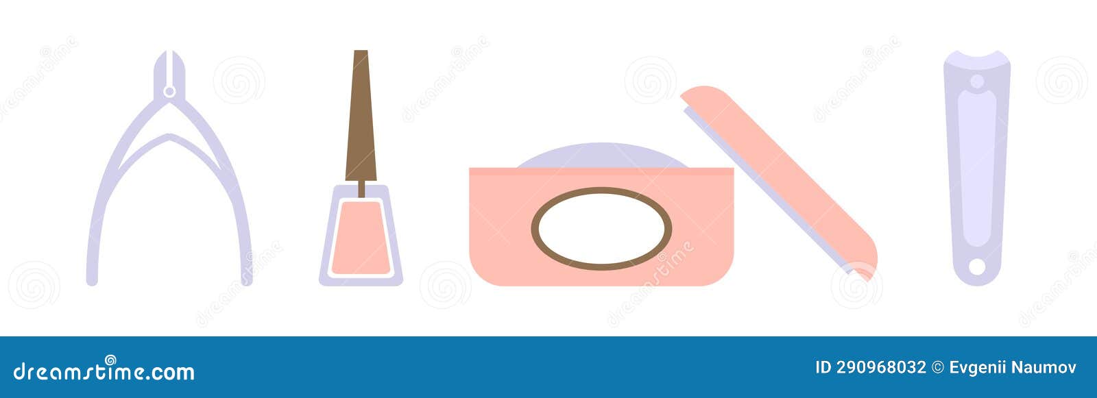 Pedicure Object and Tools for Nail Treatment Vector Set Stock Vector ...