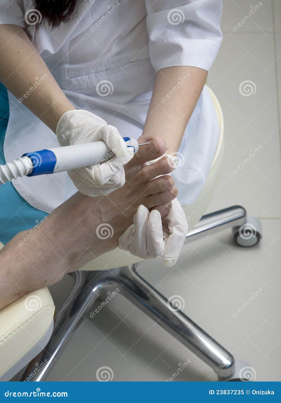 Pedicure in process stock image. Image of foot, blue - 23837235
