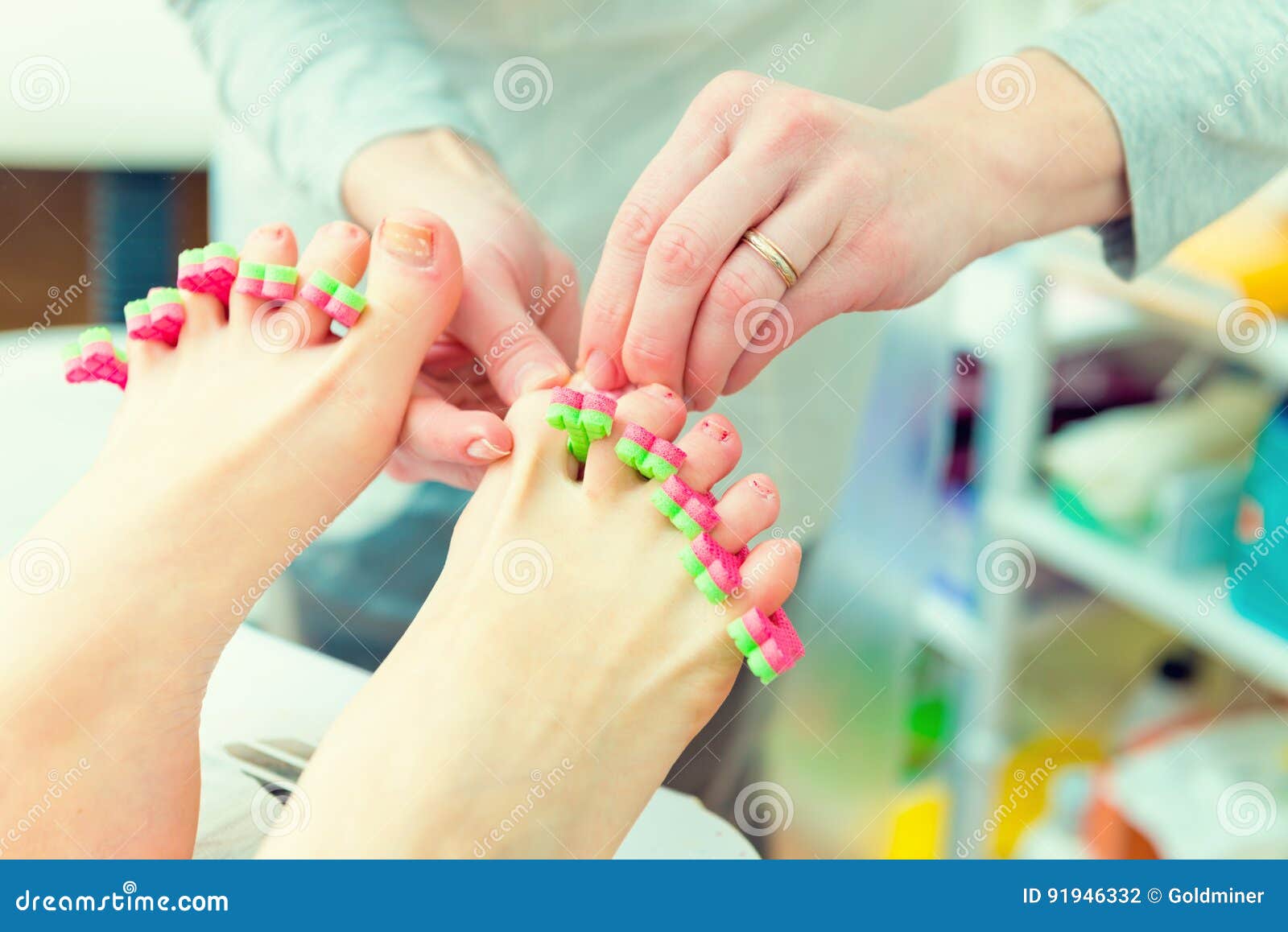 Pedicure in process stock photo. Image of medicine, nippers - 91946332
