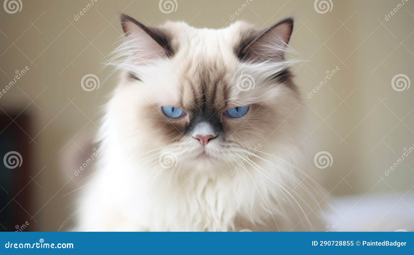 Pedigree Ragdoll Cat Looking Miserable Stock Illustration ...