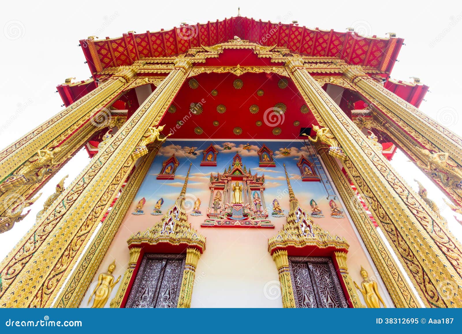 The Pediment of the Temple, Thailand. Stock Image - Image of design ...