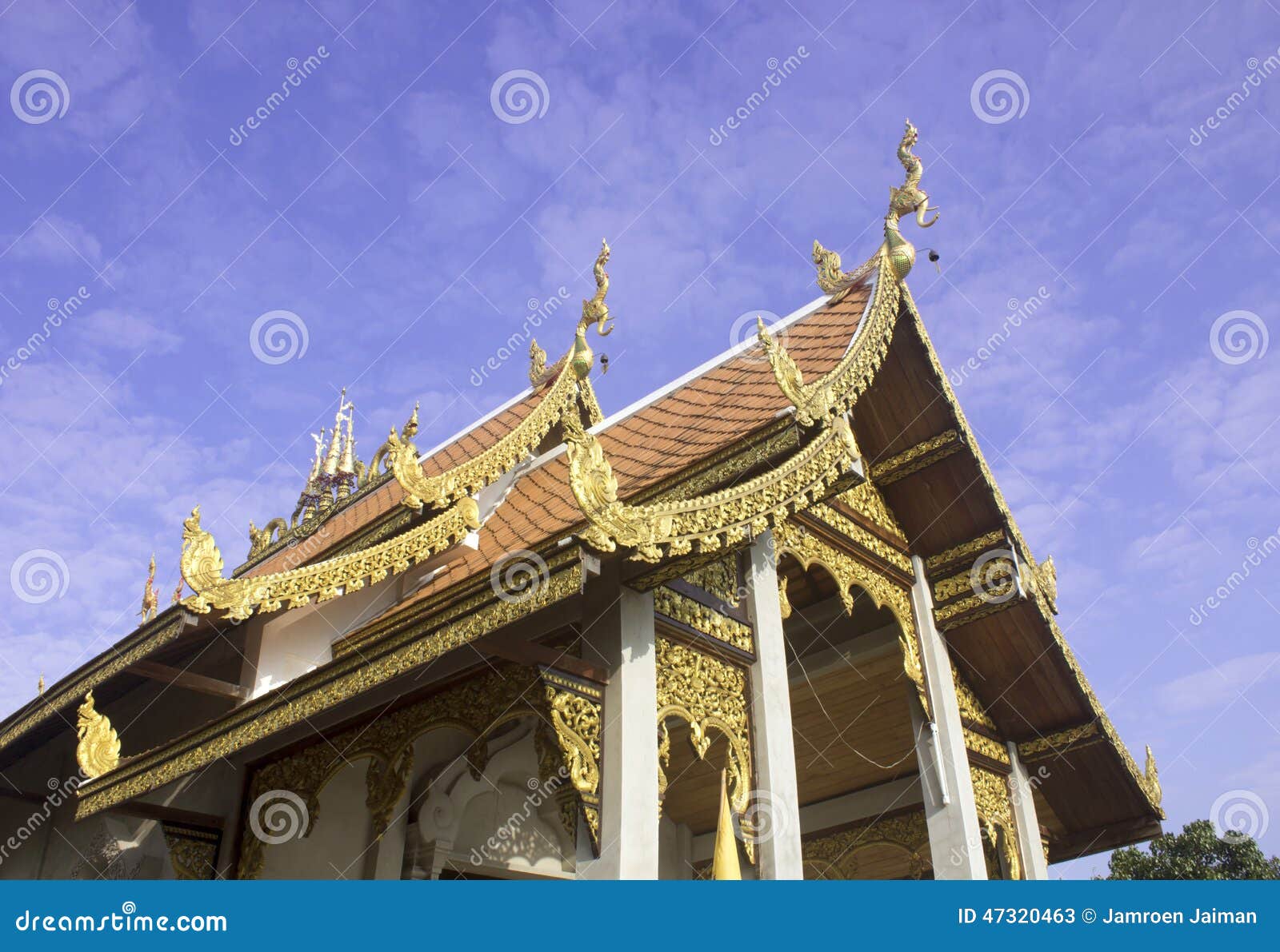 The Pediment of the Temple, Thailand Stock Image - Image of place ...
