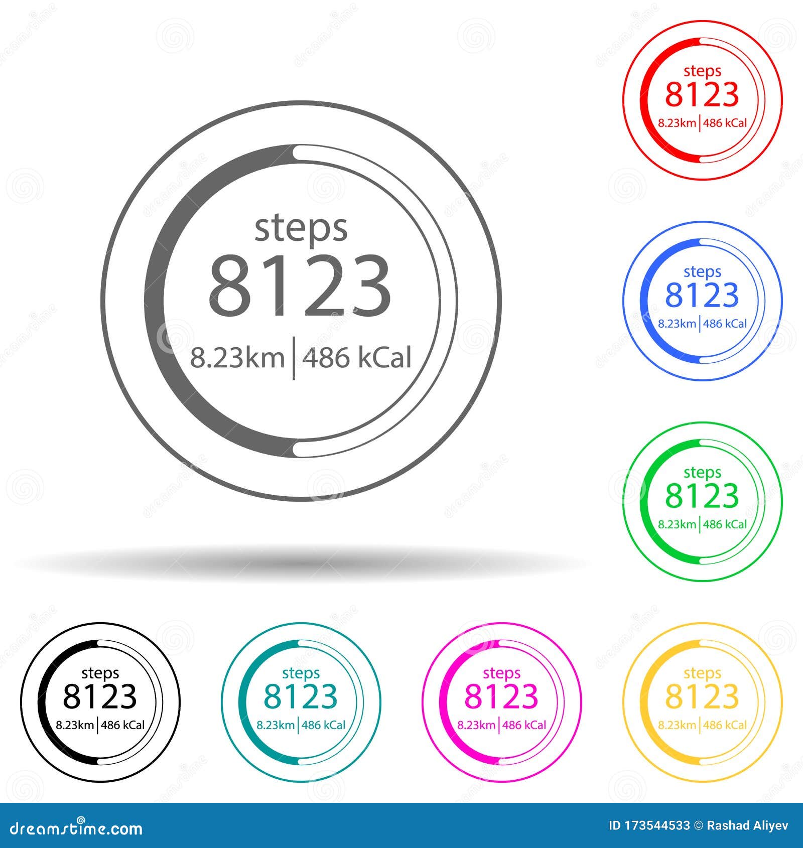 Pedometer Multi Color Style Icon. Simple Glyph, Flat Vector of ...