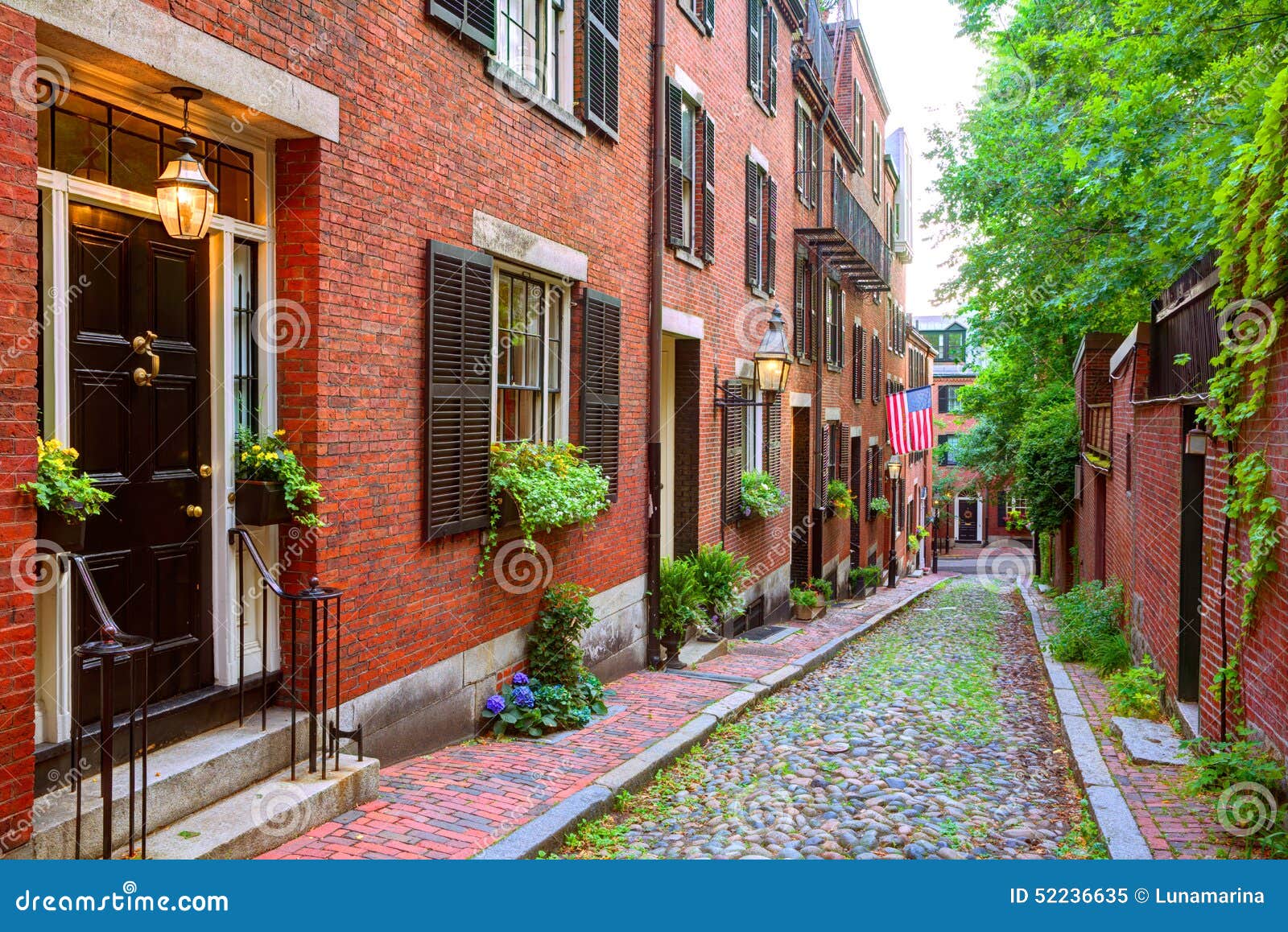 Pedra Boston De Beacon Hill Da Rua Da Bolota Imagem de Stock - Imagem ...
