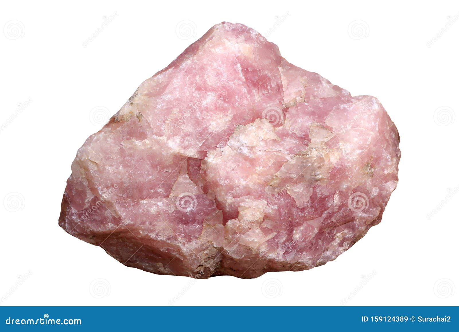 Pedra Mineral De Quartzo Rosa Isolada Em Branco Imagem de Stock ...