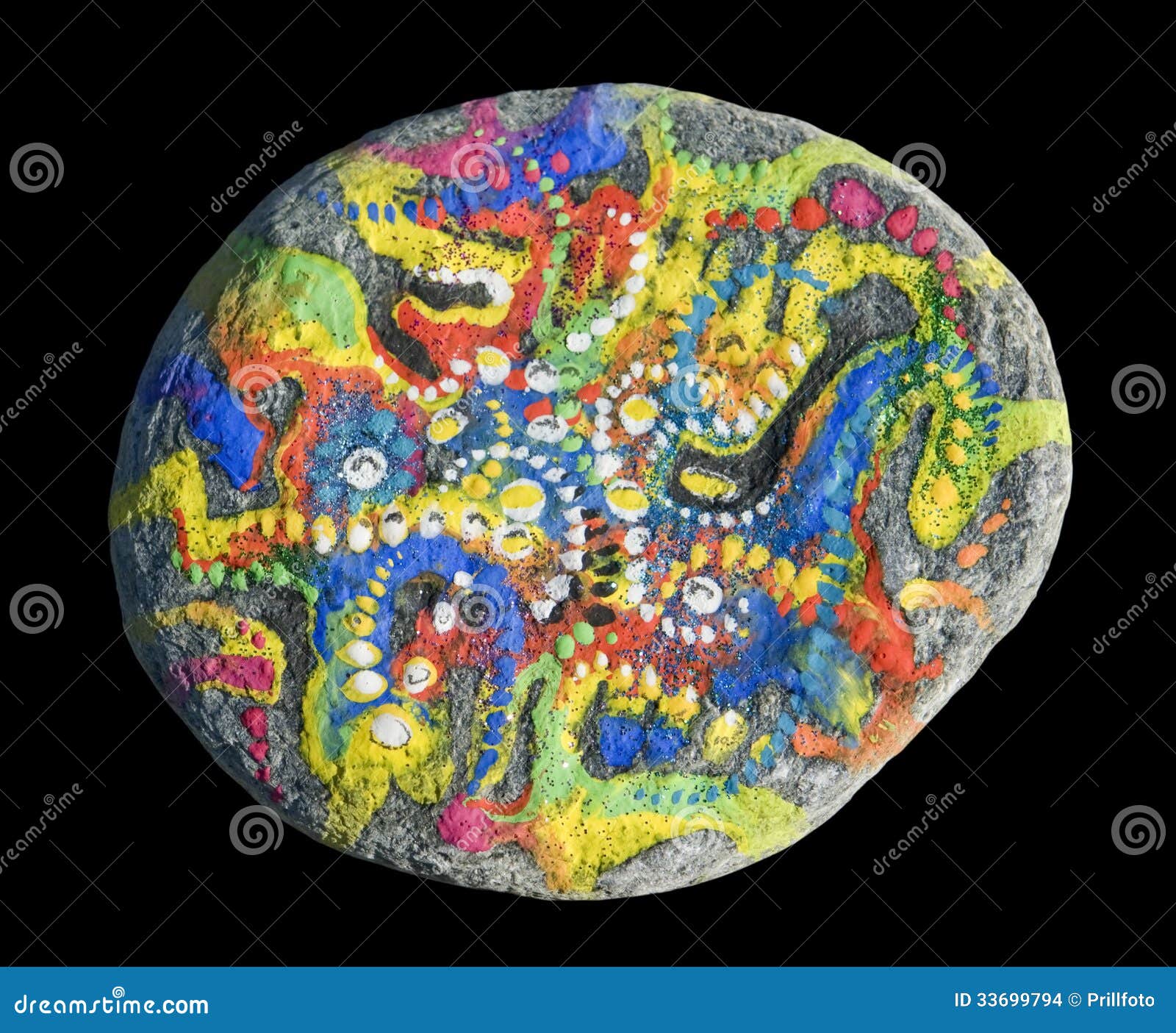 Pedra pintada colorida foto de stock. Imagem de respingo - 33699794